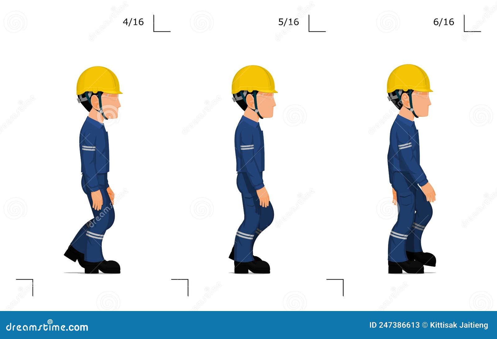 An Industrial Worker is Walking on White Background Stock Vector ...