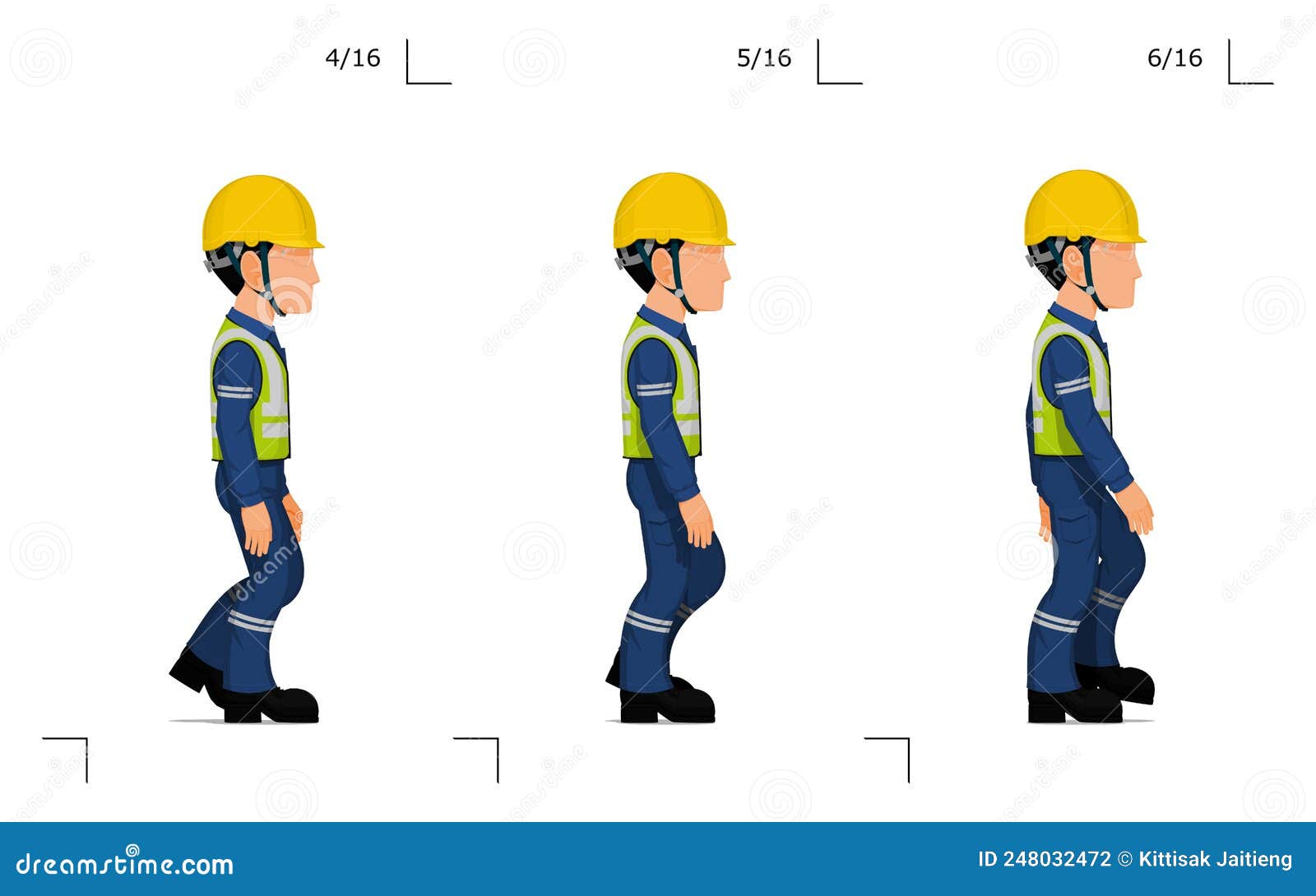 An Industrial Worker is Walking on White Background Stock Vector ...