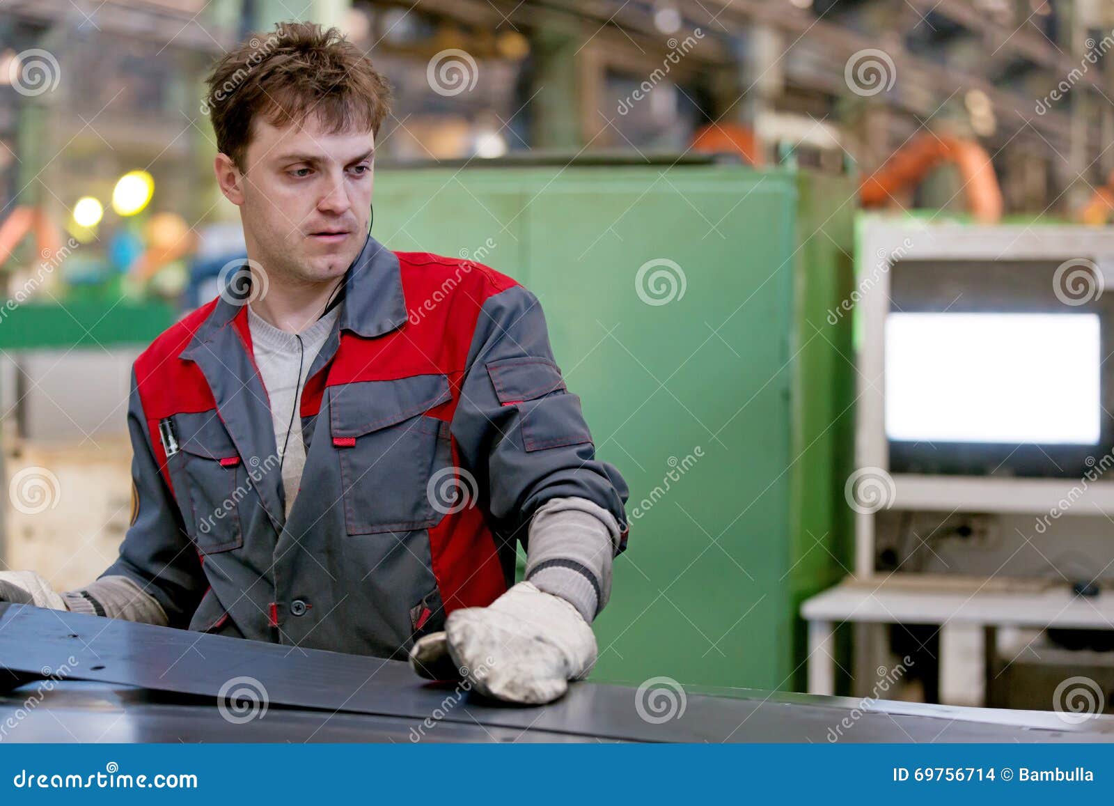 Industrial Worker Working in Factory Workshop Stock Photo - Image of ...