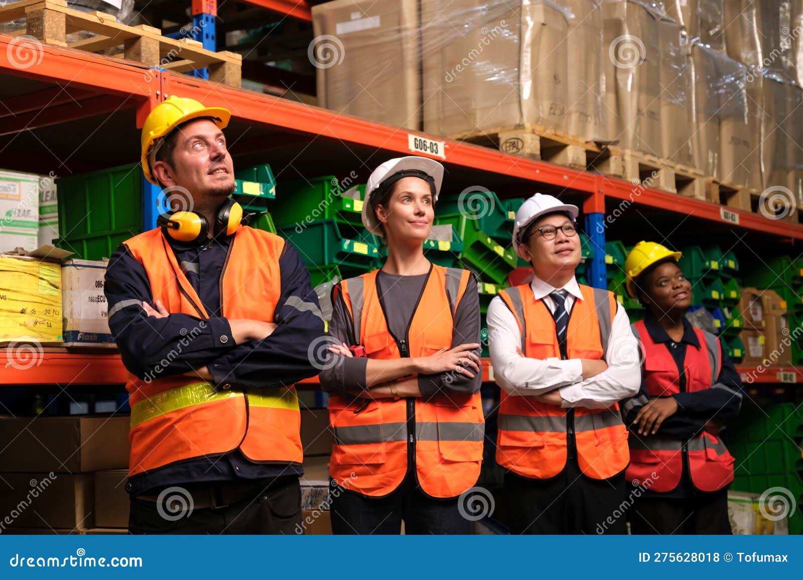 Industrial Worker Working at Warehouse Factory Stock Photo - Image of ...