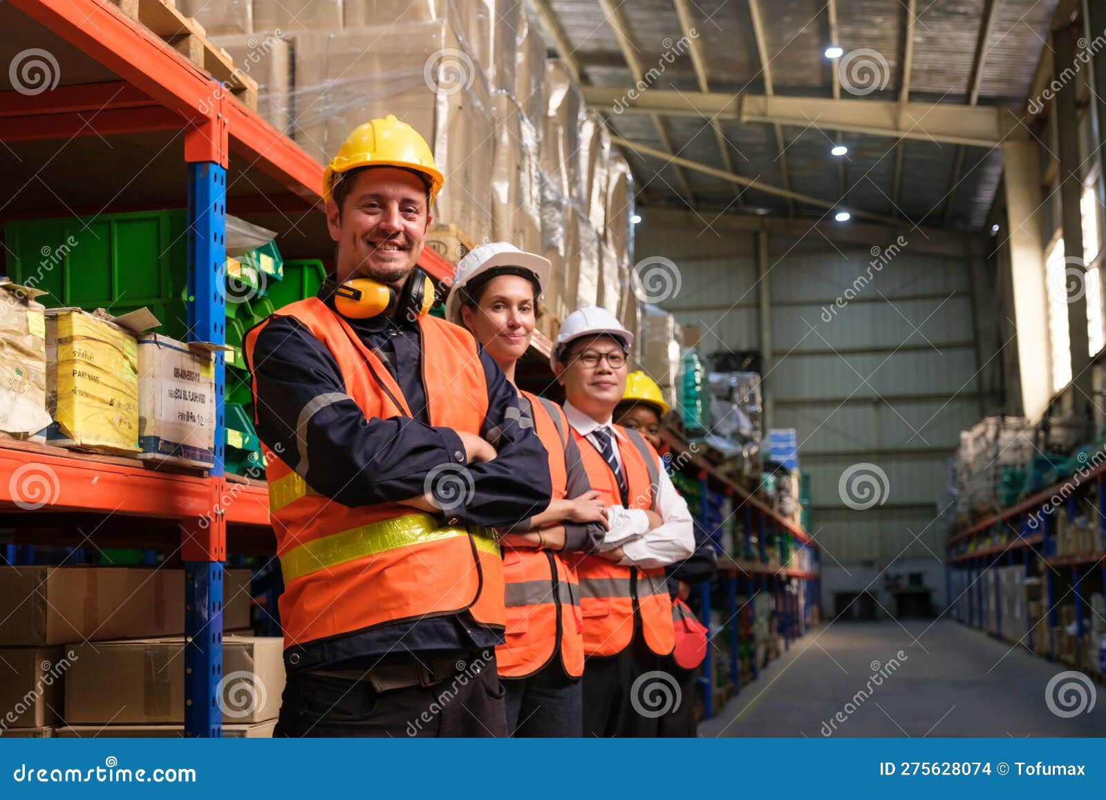 Industrial Worker Working at Warehouse Factory Stock Photo - Image of ...