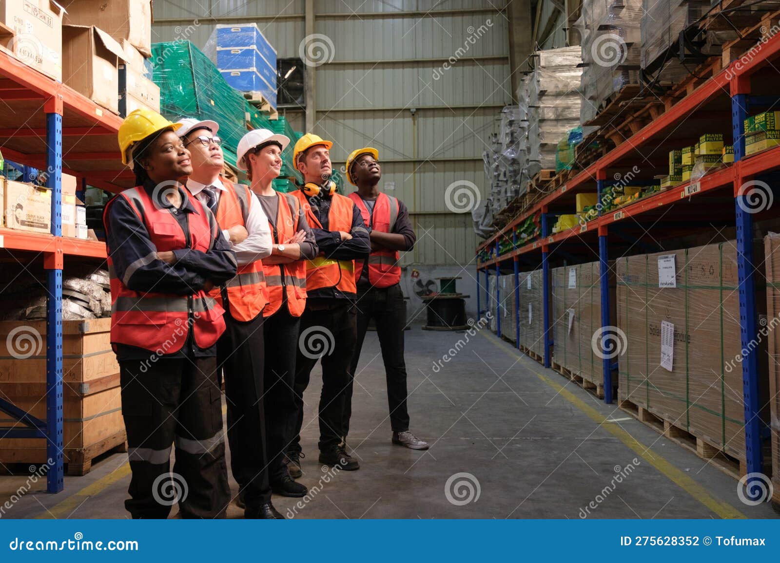 Industrial Worker Working at Warehouse Factory Stock Photo - Image of ...