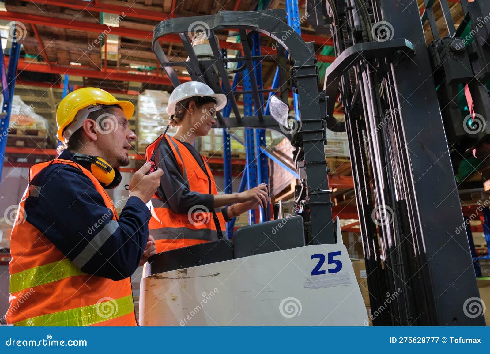 Industrial Worker Working at Warehose Factory Stock Image - Image of ...