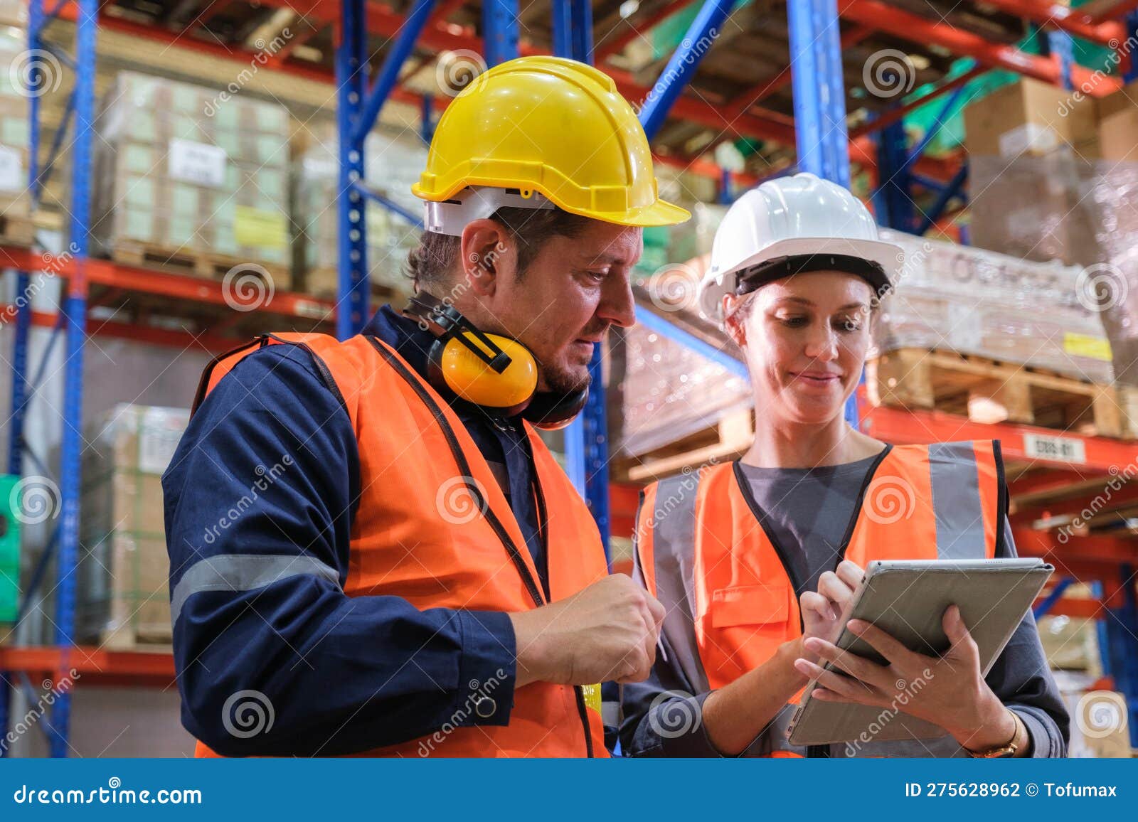 Industrial Worker Working at Warehose Factory Stock Photo - Image of ...