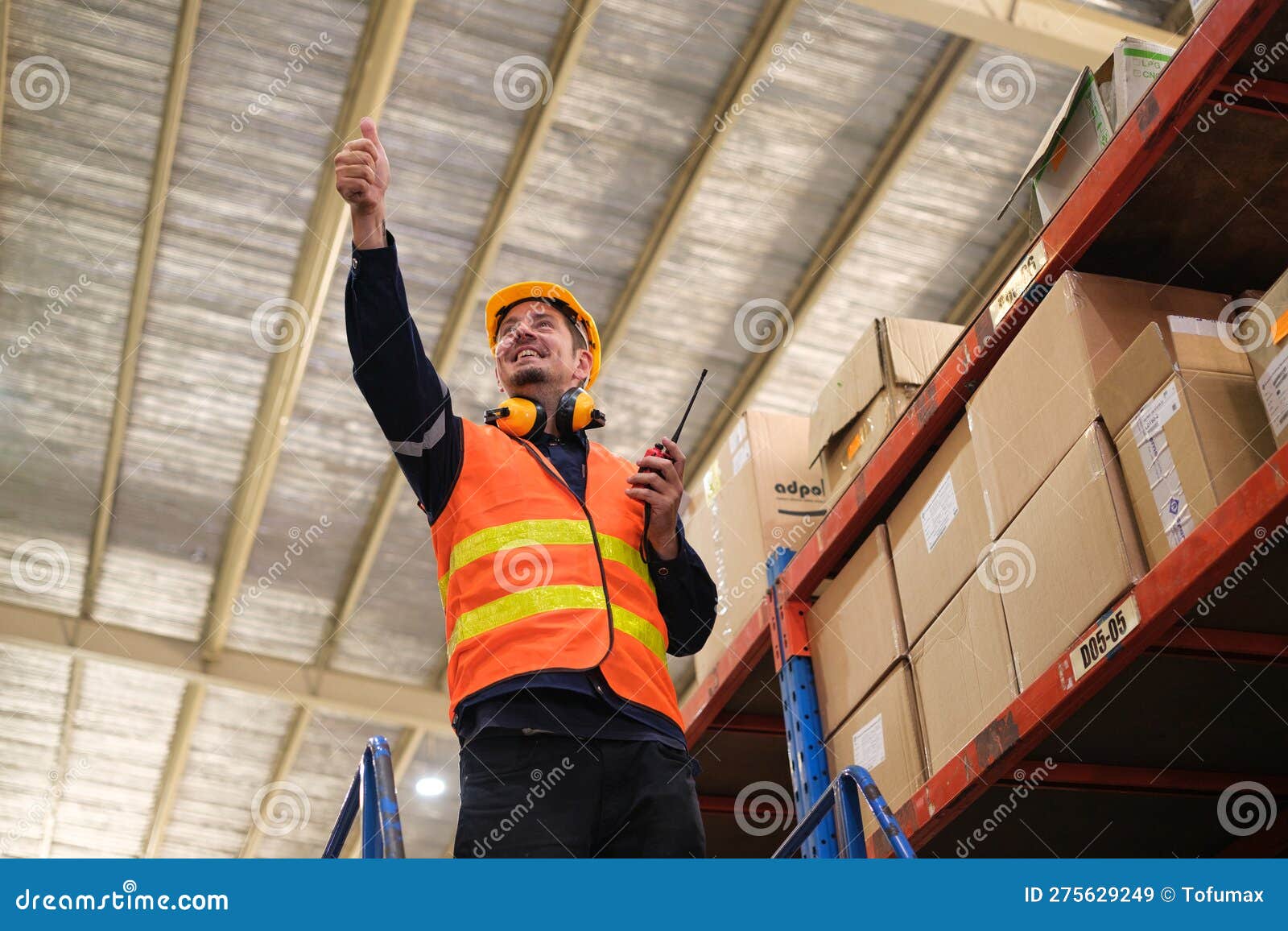 Industrial Worker Working at Warehose Factory Stock Image - Image of ...