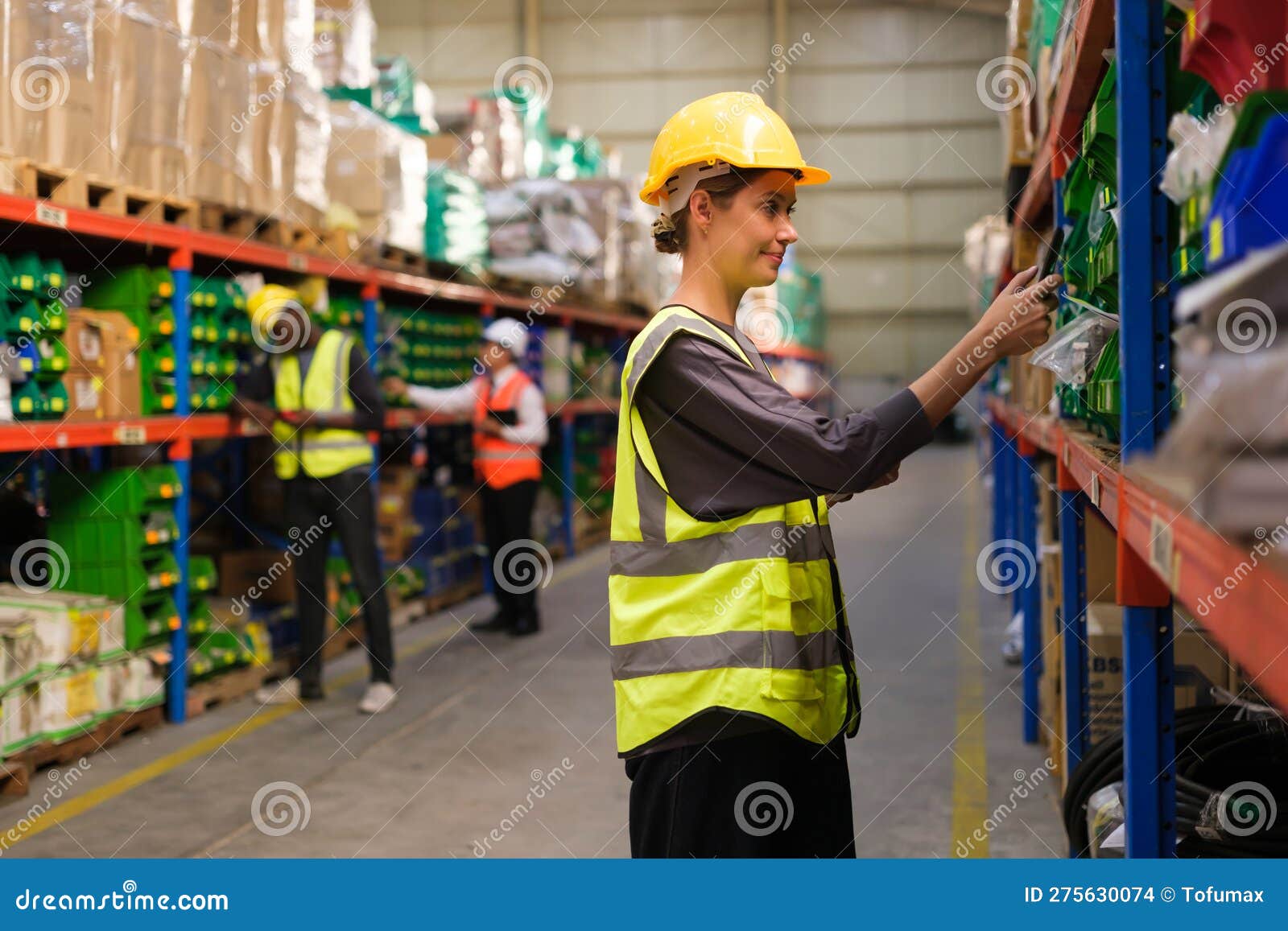 Industrial Worker Working at Warehose Factory Stock Photo - Image of ...