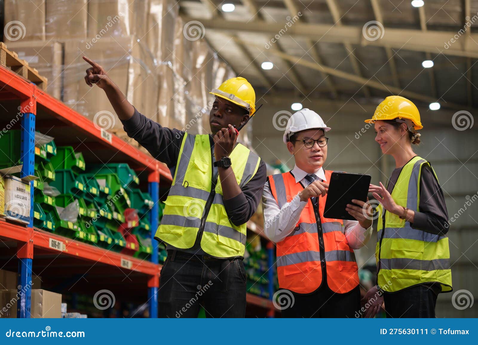 Industrial Worker Working at Warehose Factory Stock Image - Image of ...