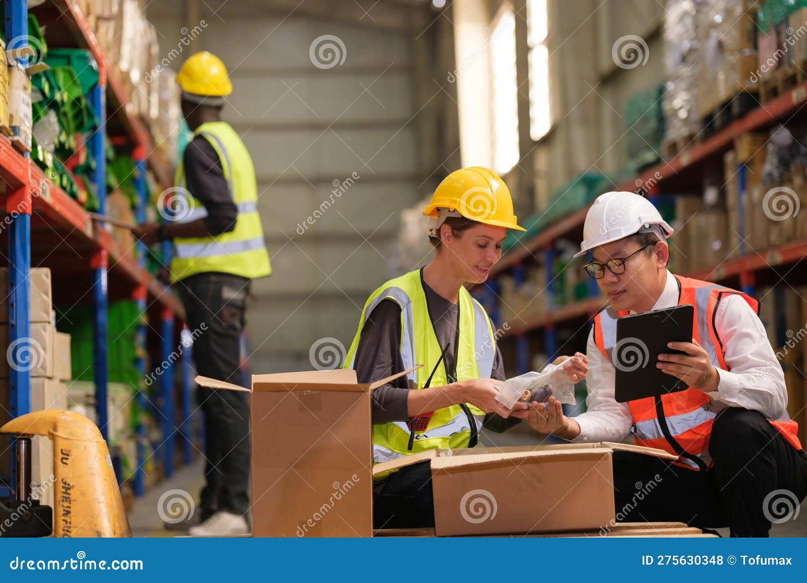 Industrial Worker Working at Warehose Factory Stock Photo - Image of ...