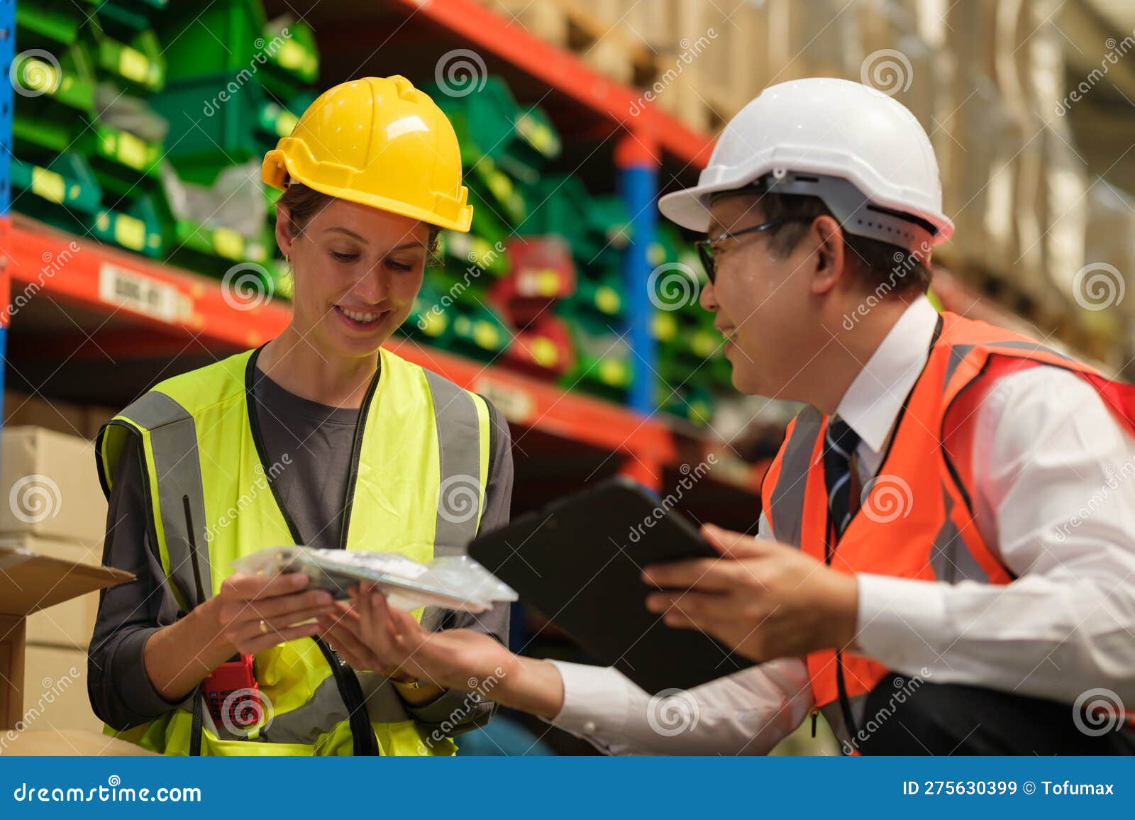 Industrial Worker Working at Warehose Factory Stock Image - Image of ...