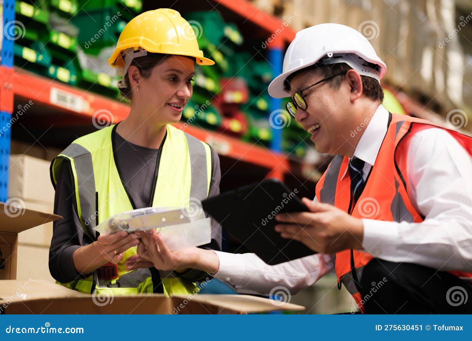 Industrial Worker Working at Warehose Factory Stock Image - Image of ...