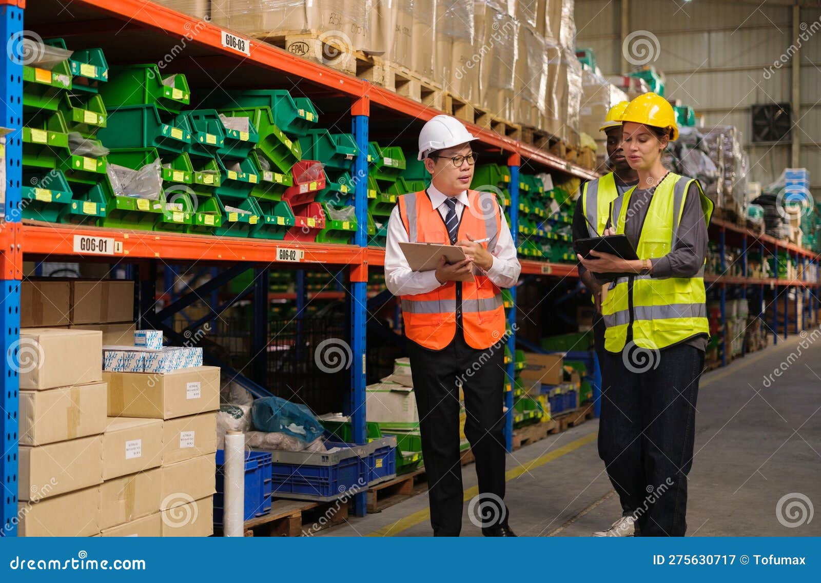 Industrial Worker Working at Warehose Factory Stock Image - Image of ...