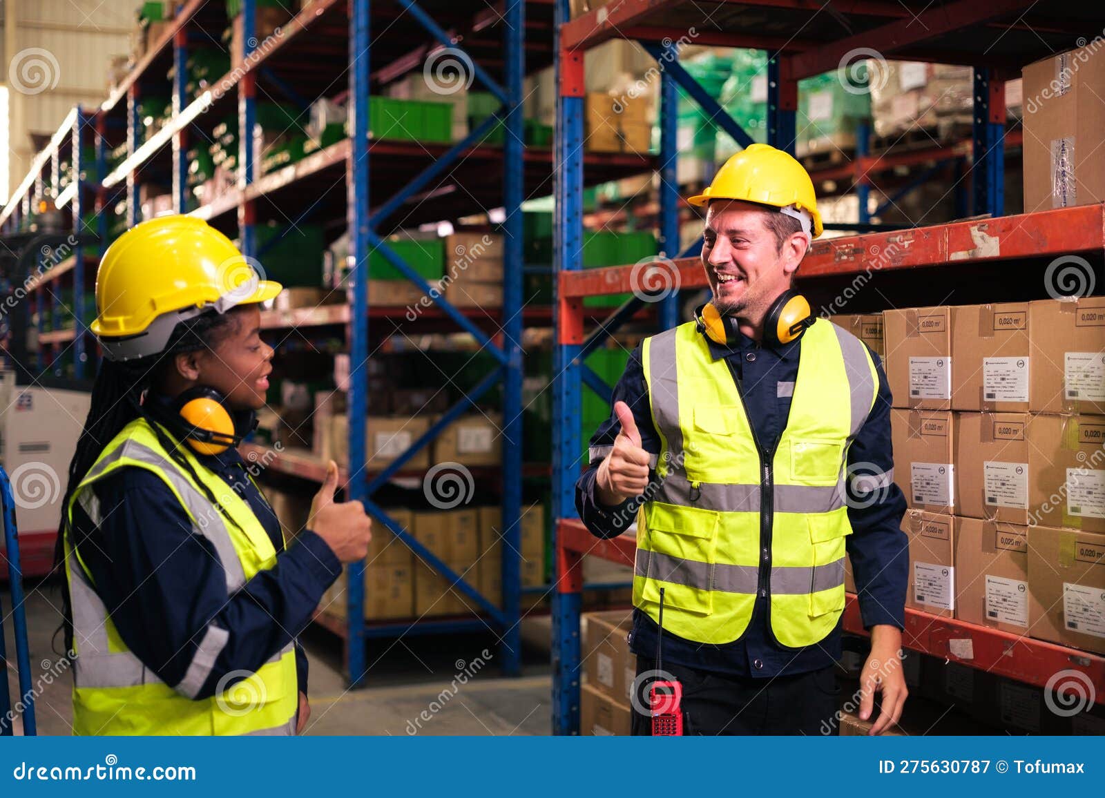 Industrial Worker Working at Warehose Factory Stock Image - Image of ...