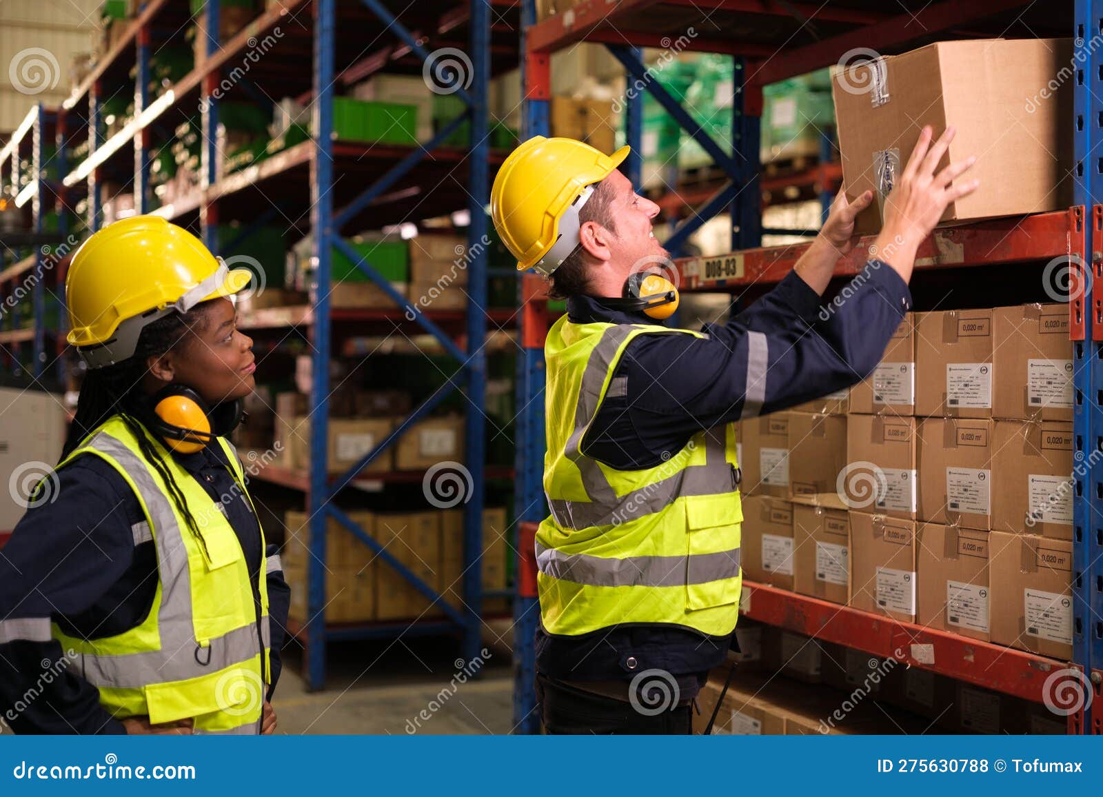 Industrial Worker Working at Warehose Factory Stock Photo - Image of ...