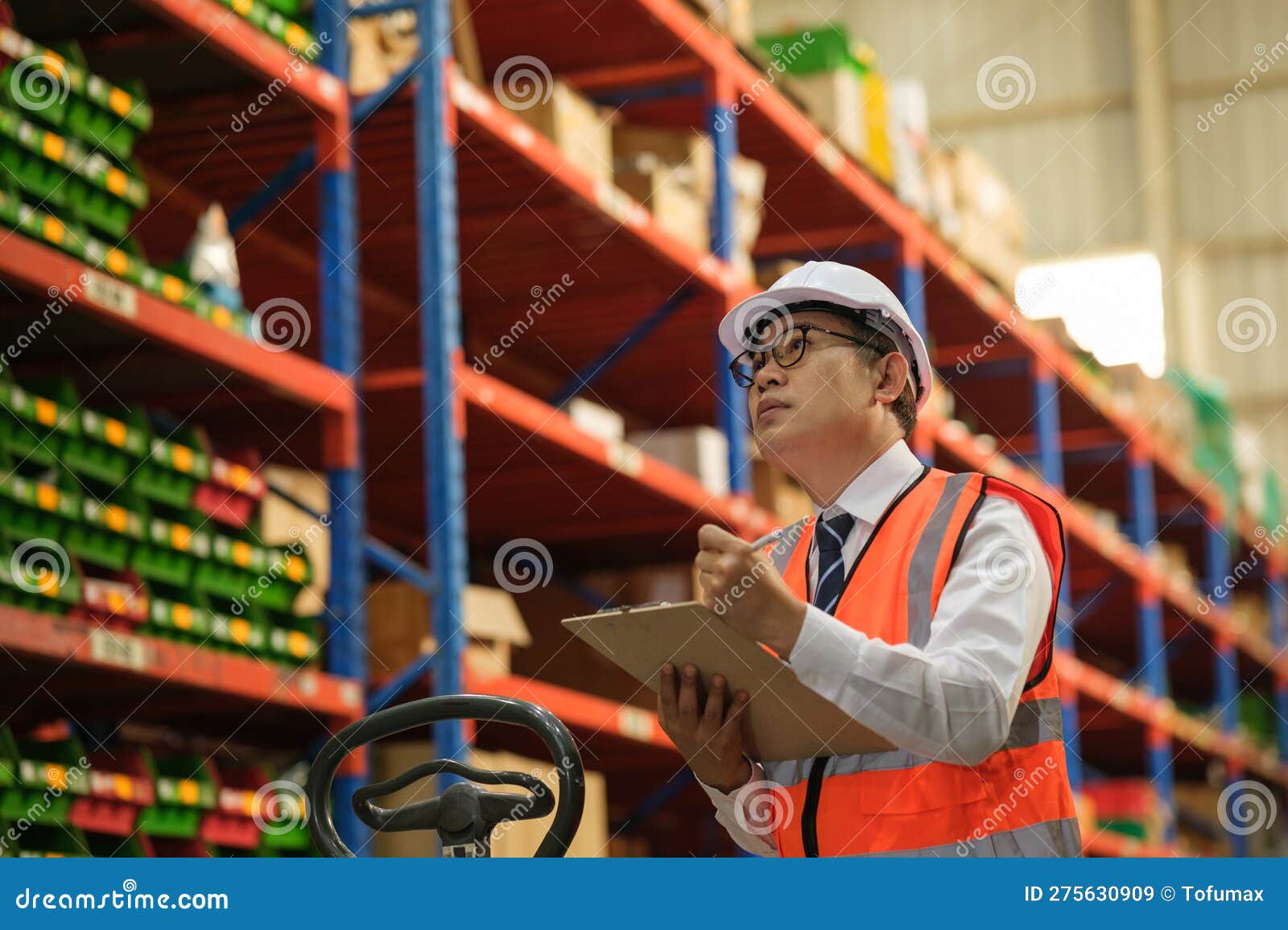 Industrial Worker Working at Warehose Factory Stock Image - Image of ...