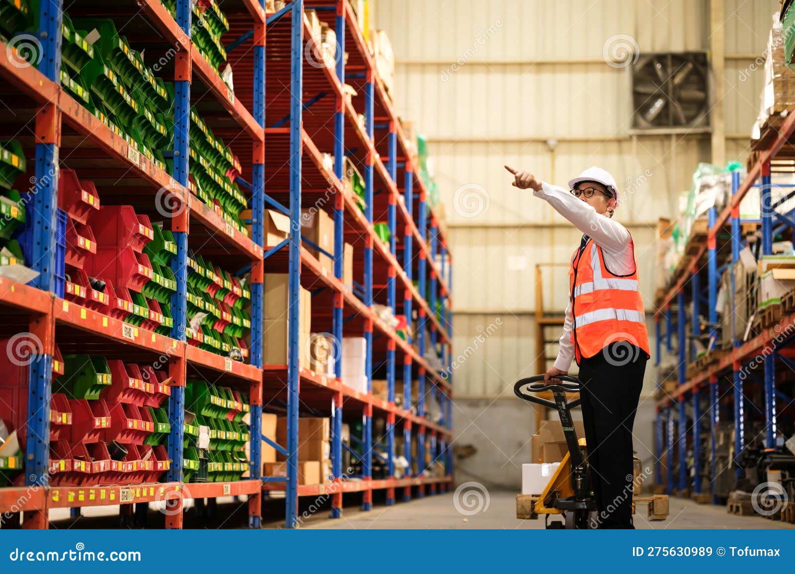 Industrial Worker Working at Warehose Factory Stock Image - Image of ...