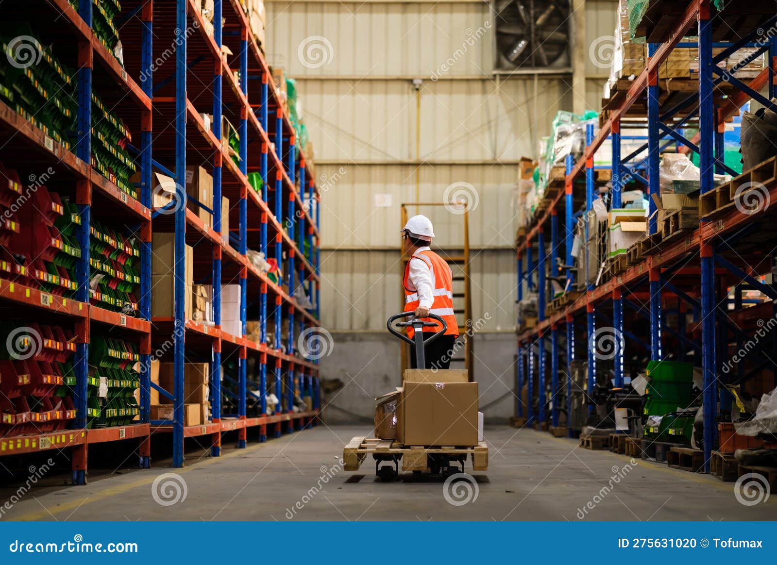 Industrial Worker Working at Warehose Factory Stock Photo - Image of ...