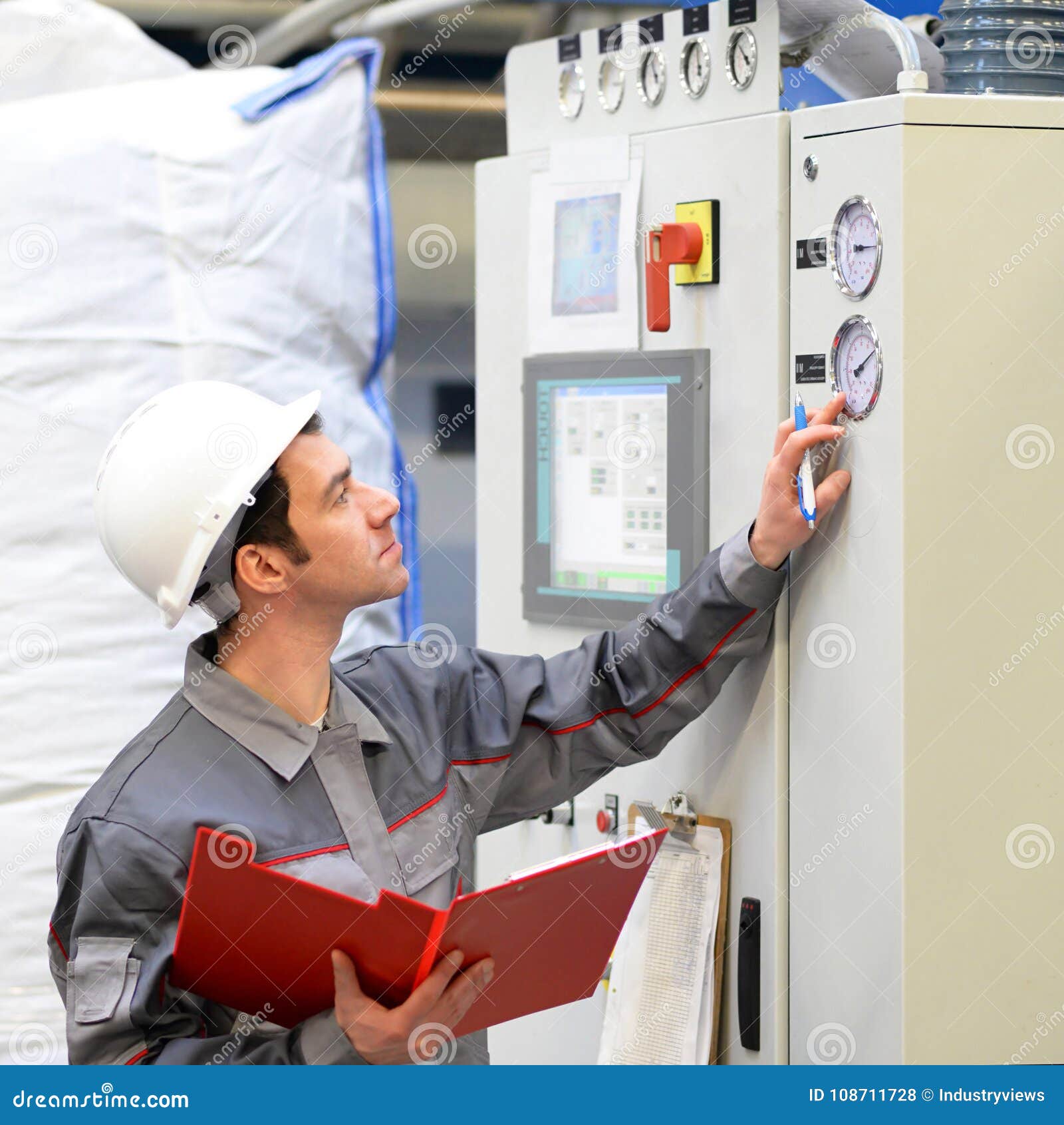 Industrial Workers Inspect the Technology of a Plant for Function ...