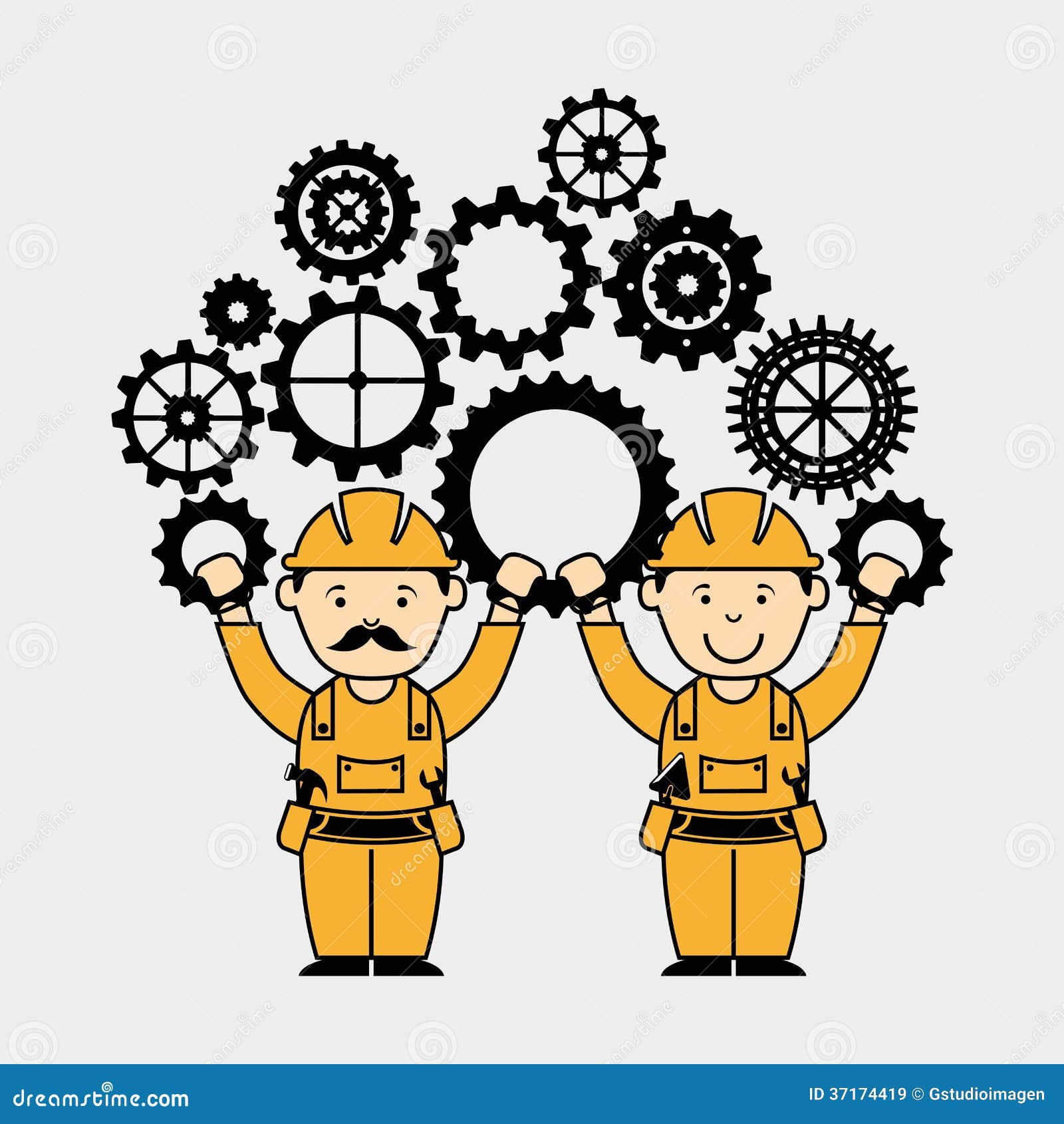 Industrial workers stock vector. Illustration of progress - 37174419