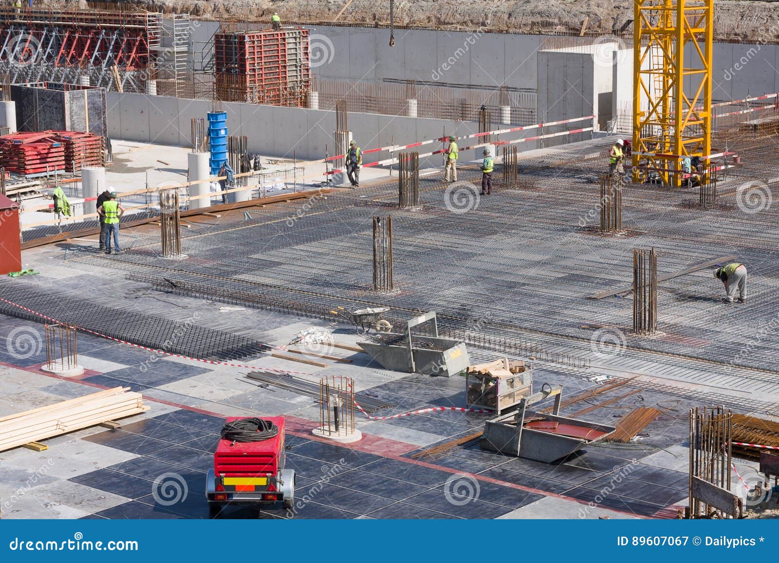 Preparing Formwork For First Floor Slab At Construction. Formworks And ...