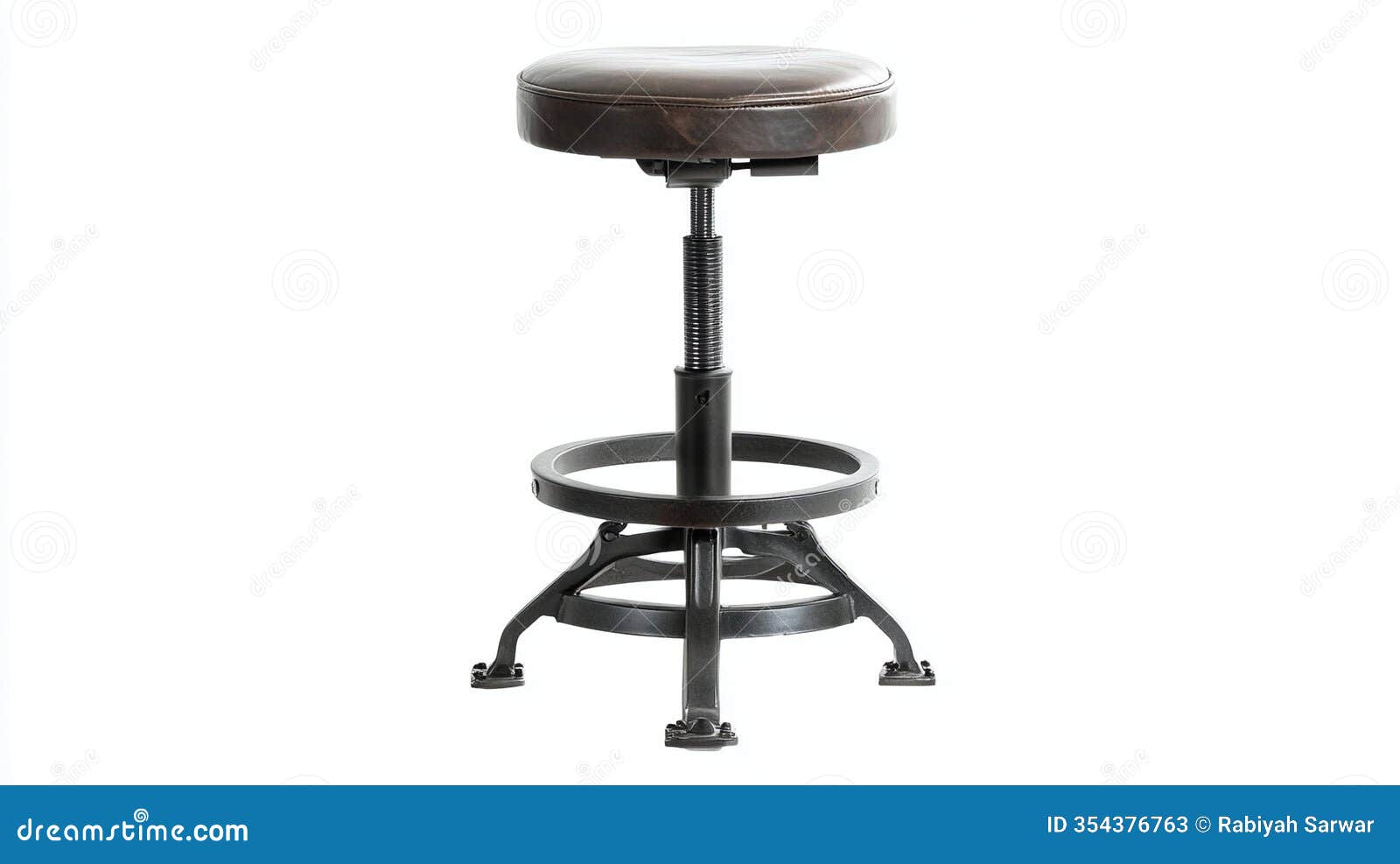Industrialstyle Stool with Adjustable Height, Isolated on White for ...