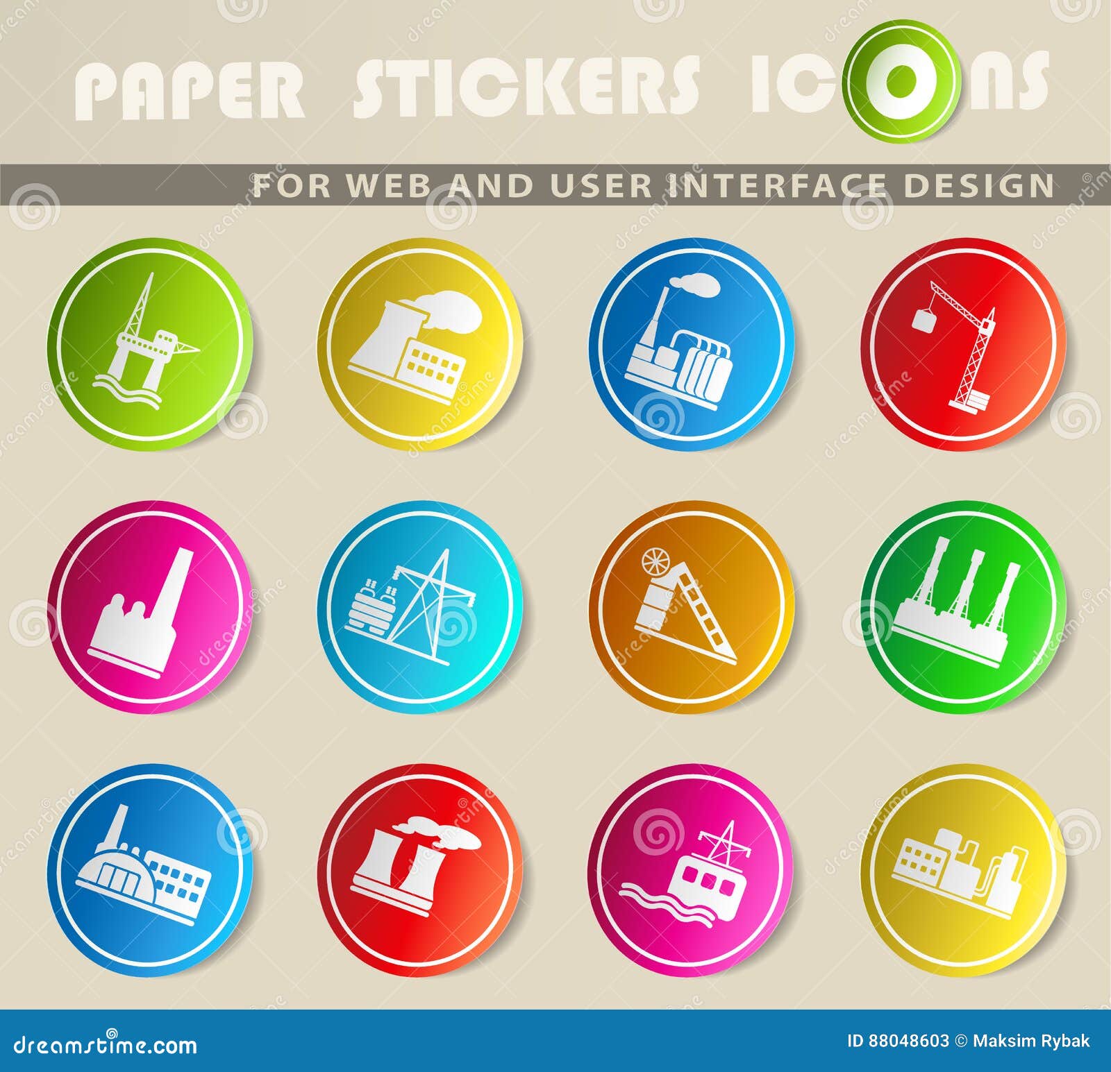 Industriella Enkelt Symboler Stock Illustrationer - Illustration av ...