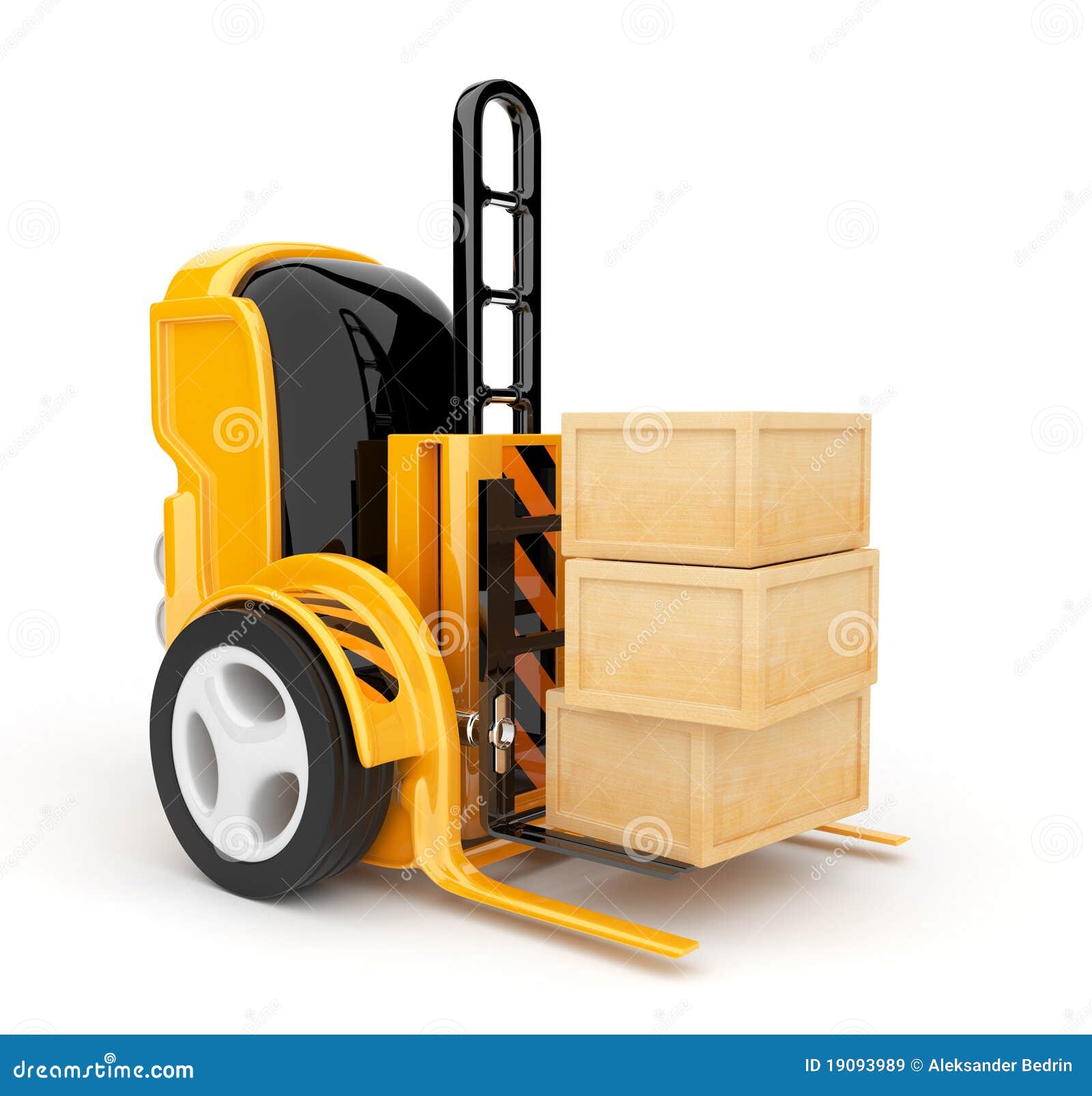 Industrieller Gabelstapler Mit Eingabe. Roboter 3d Stock Abbildung ...