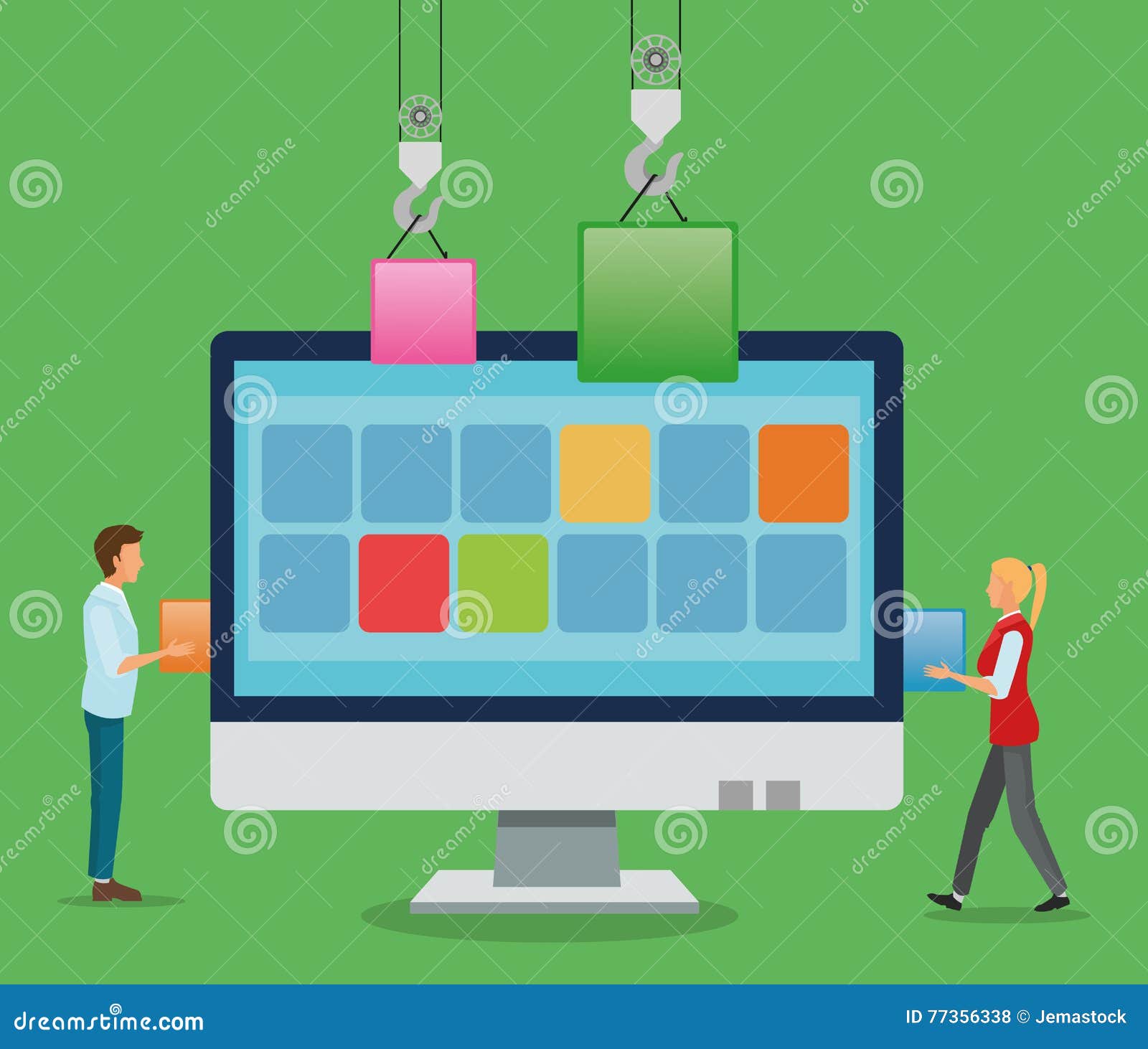 3D People With Blocks With Word Plan Royalty-Free Stock Photo ...