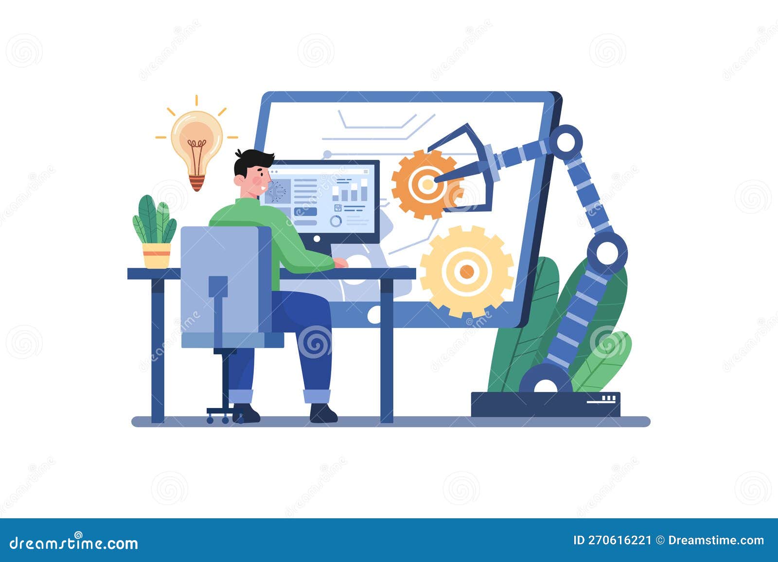 Industry Automation Illustration Concept on White Background Stock ...