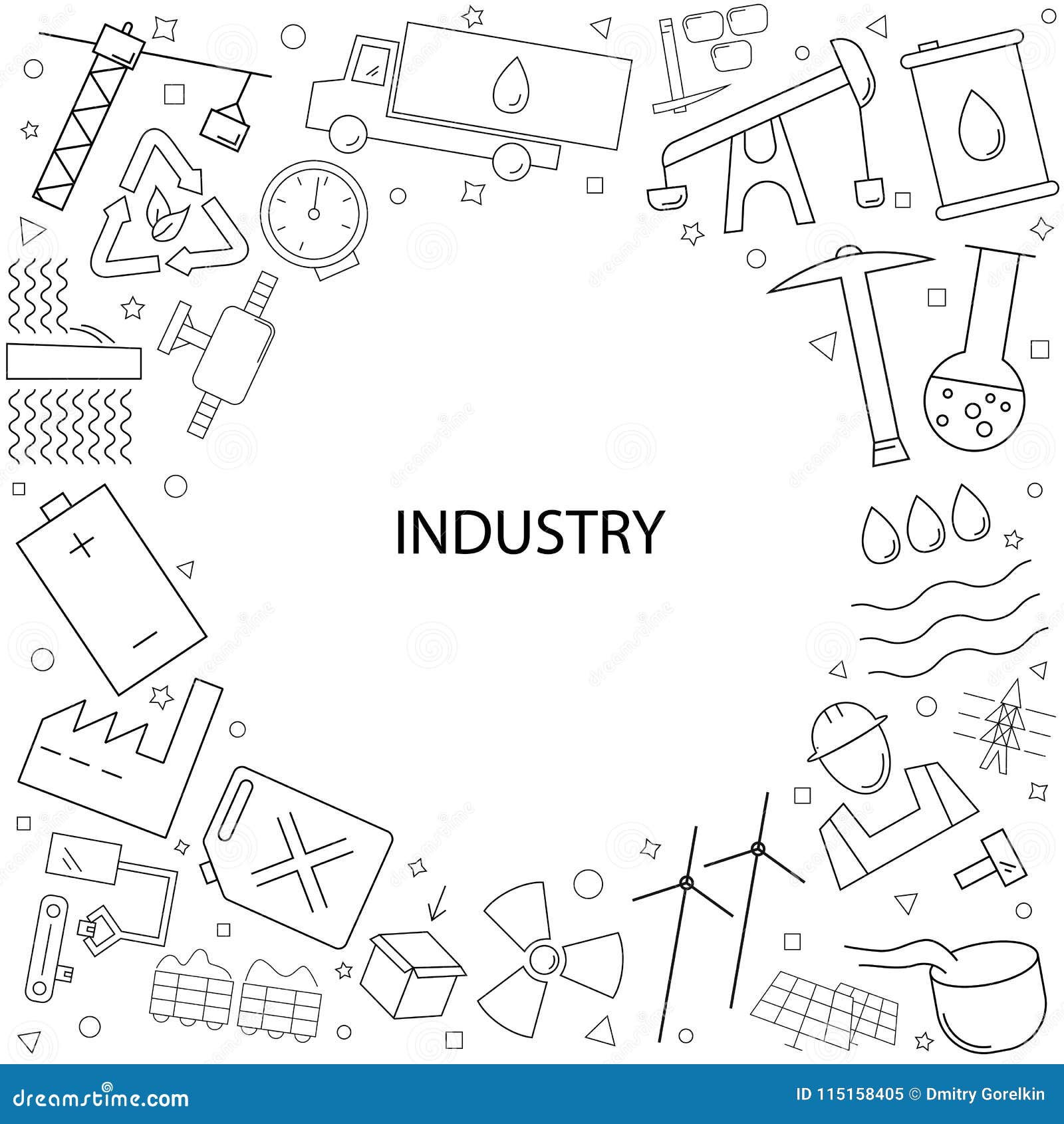 Industry Background from Line Icon Stock Vector - Illustration of ...