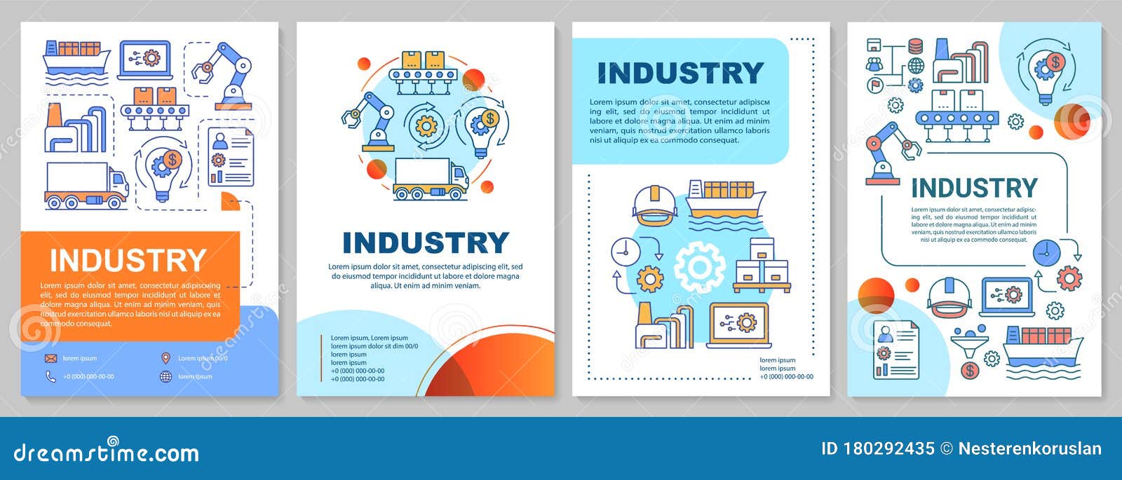 Industry Brochure Template Layout. Manufacturing Activity Stock Vector ...
