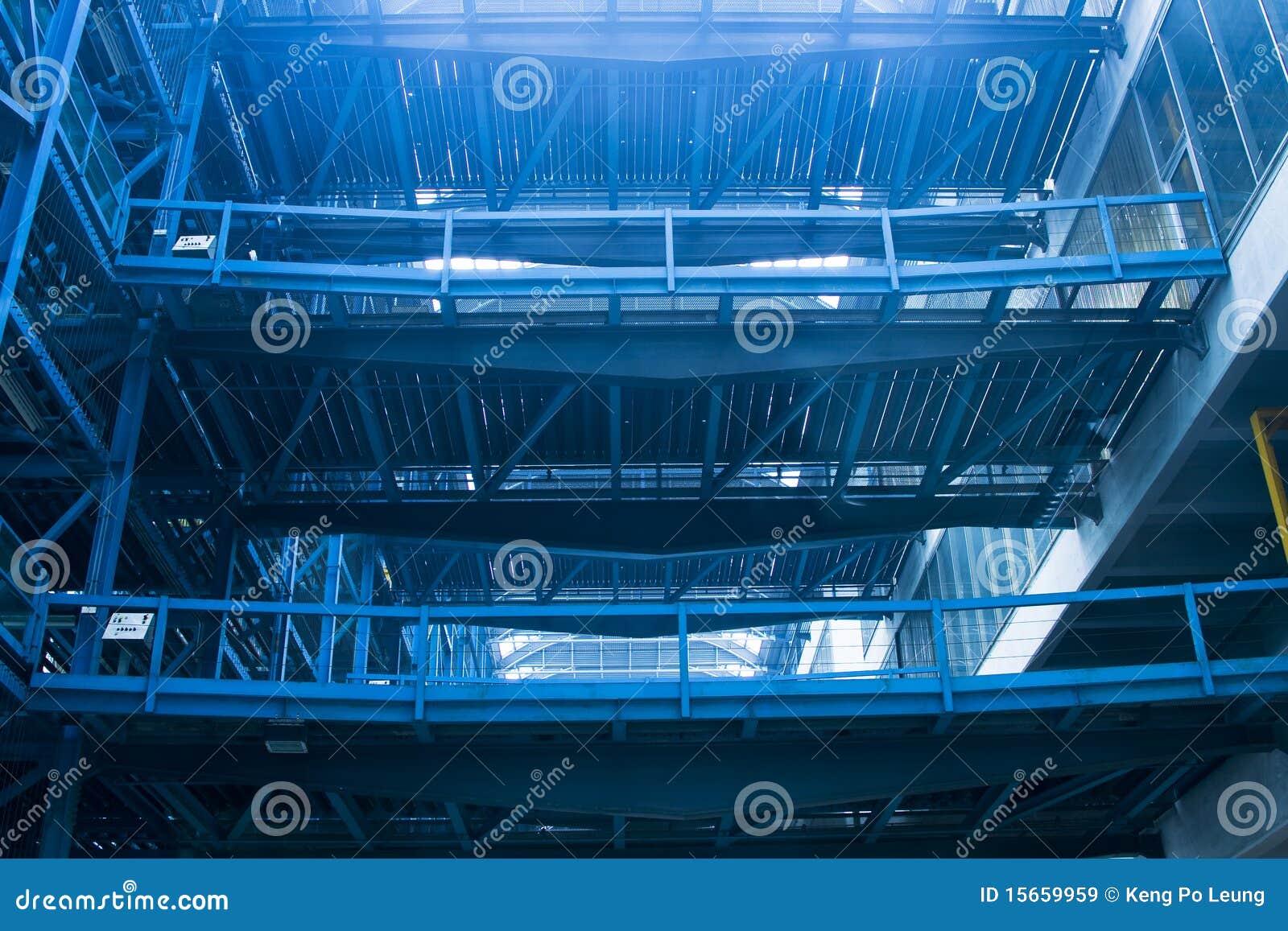 Industry Building with Blue Toned Stock Image - Image of factory ...