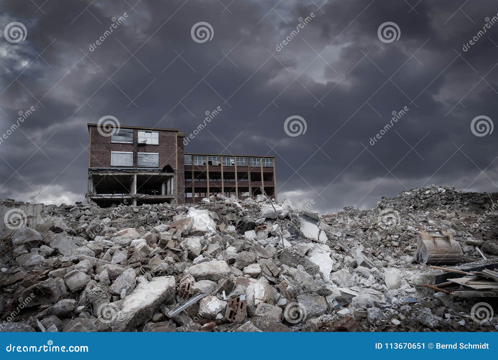 Industry Building with Demolition and Scrap Stock Image - Image of ...