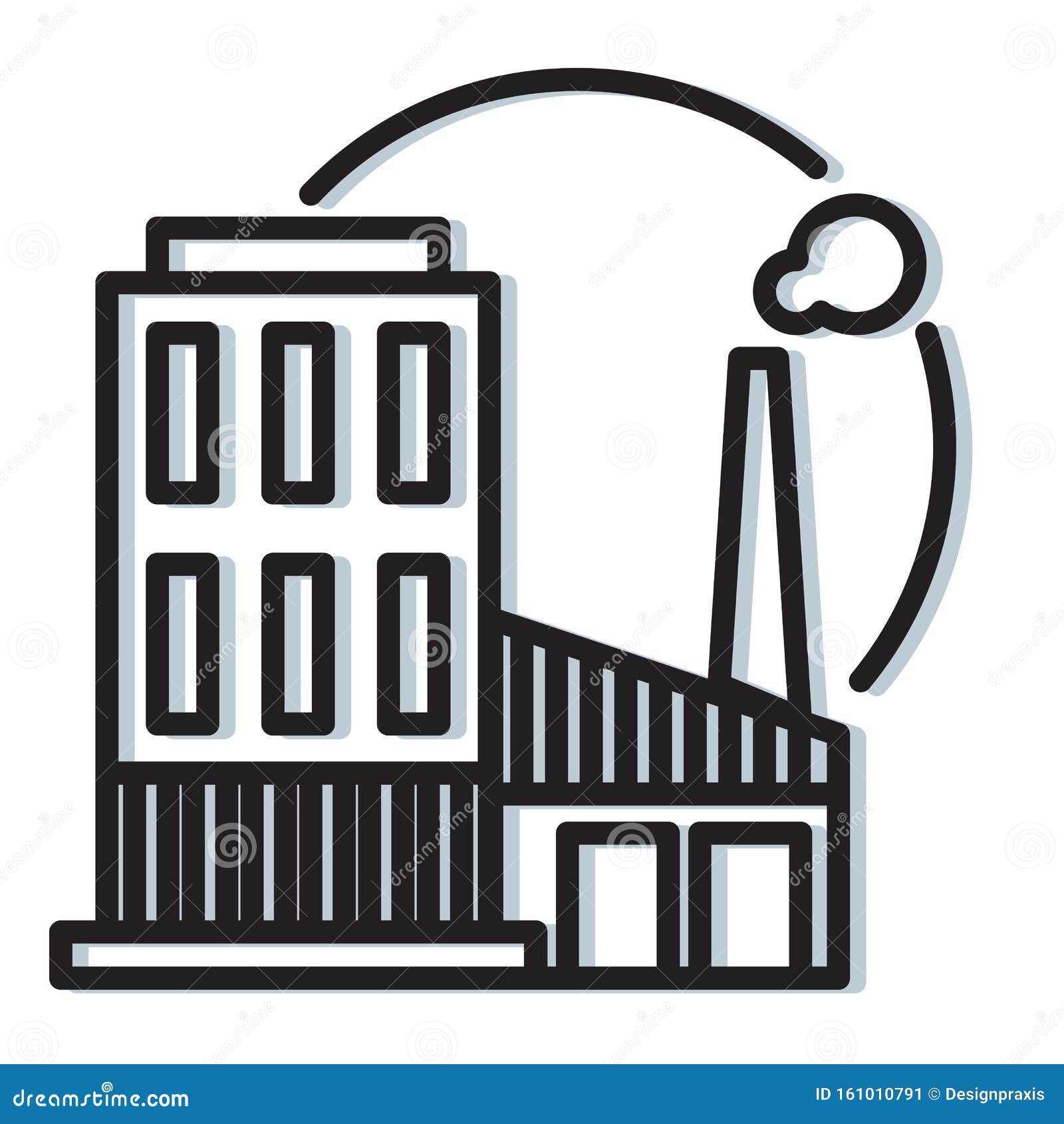Industry Building Icon stock illustration. Illustration of building ...