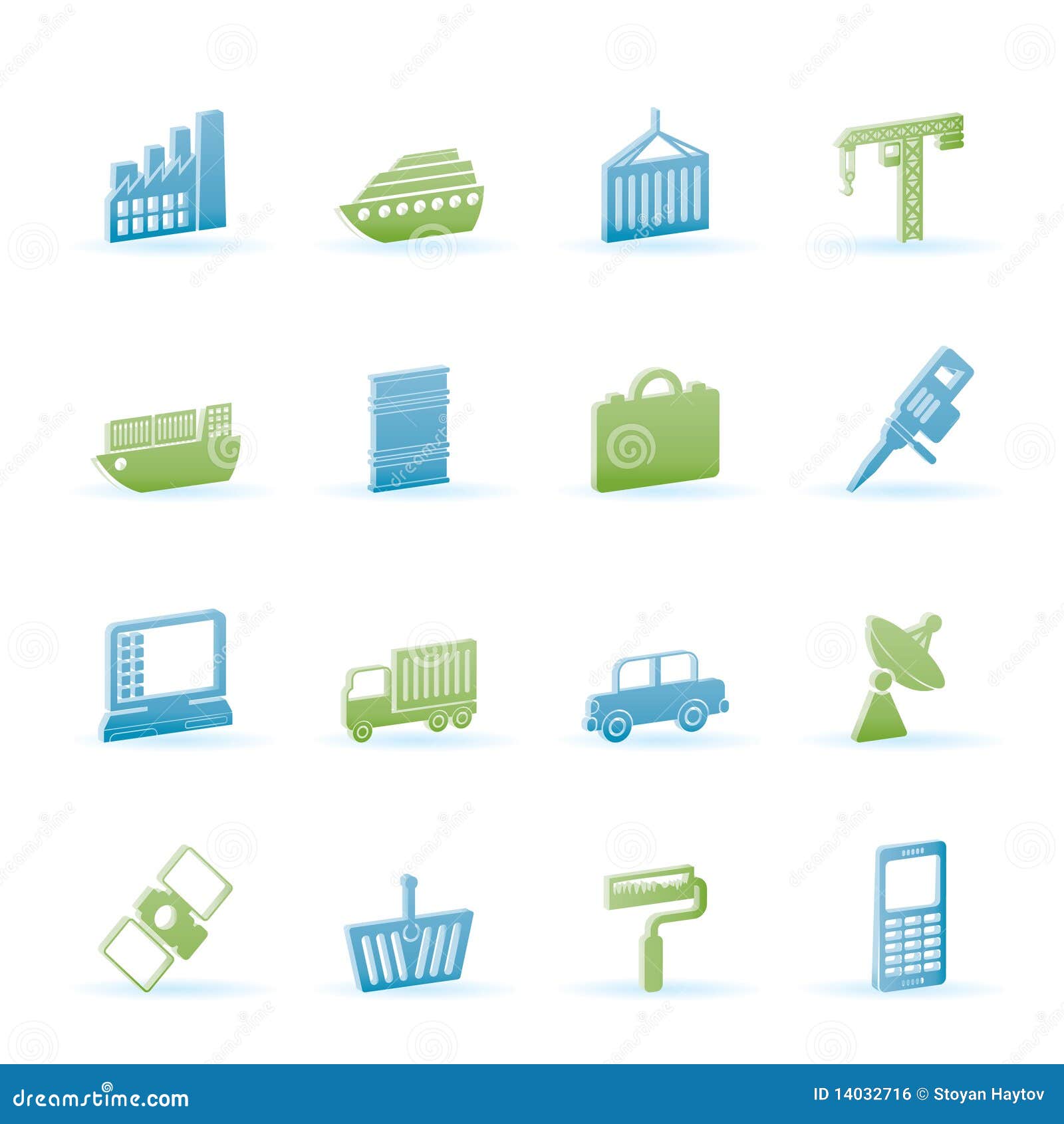 Industry and Business Icons Stock Vector - Illustration of electricity ...