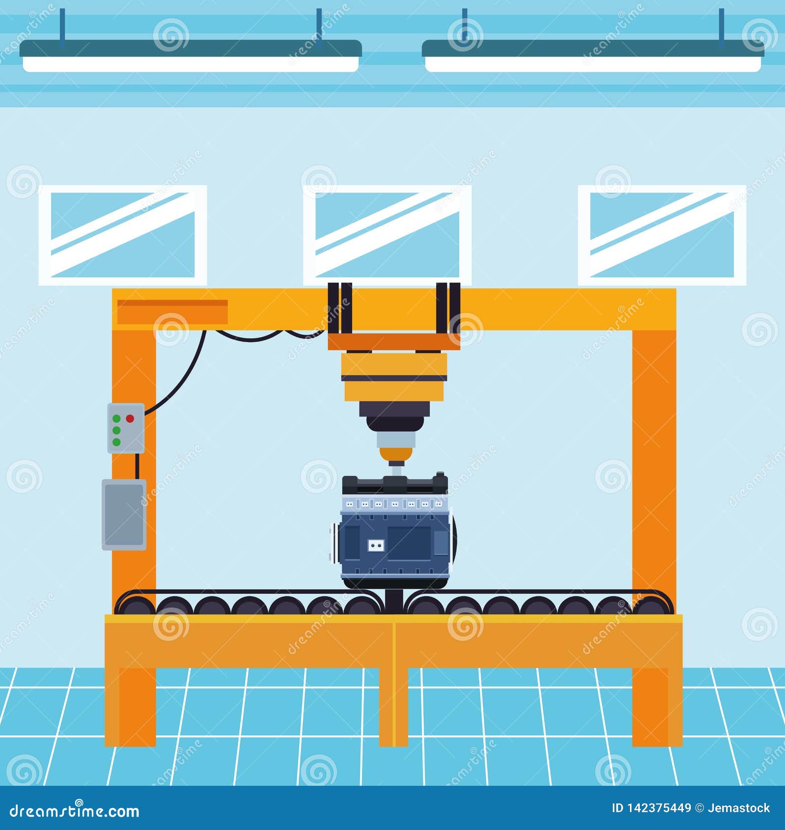 Industry Car Manufacturing Cartoon Stock Vector - Illustration of auto ...