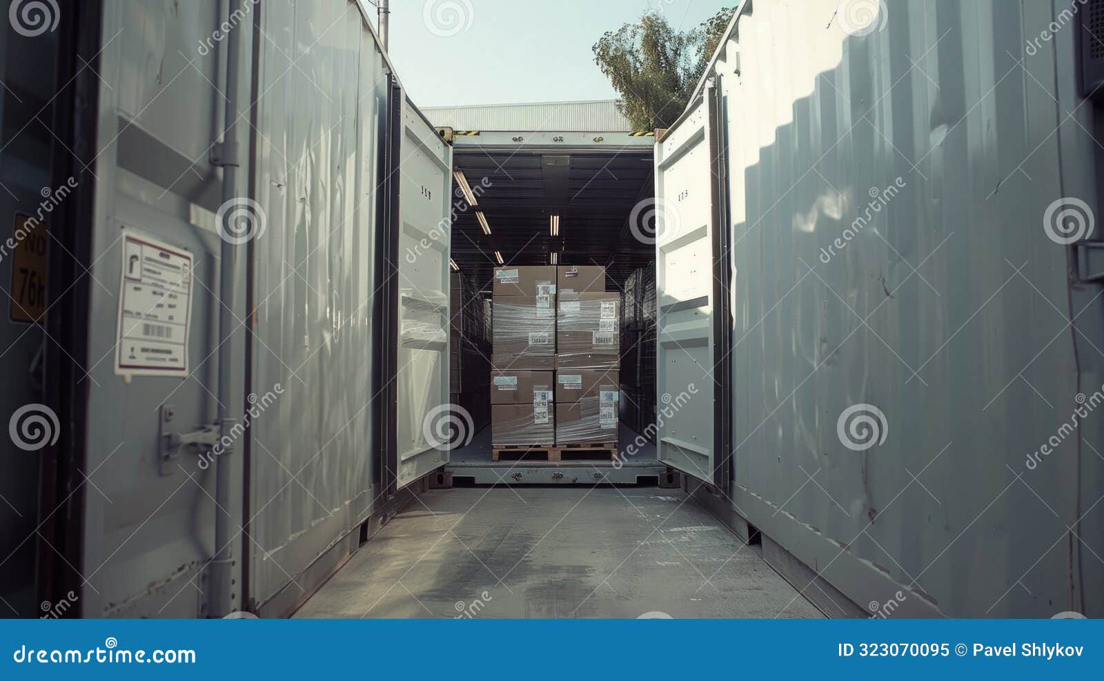 Industry Cargo Freight Trucks Transport and Logistics. Trailer ...