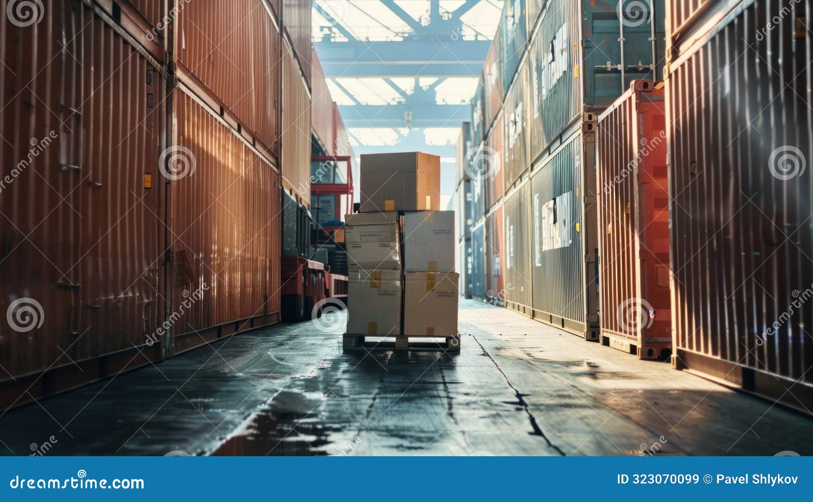 Industry Cargo Freight Trucks Transport and Logistics. Trailer ...