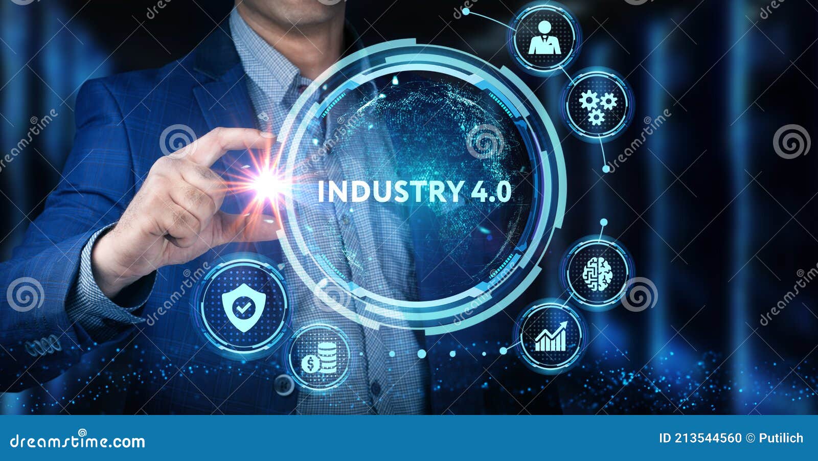 Industry 4.0 Cloud Computing, Physical Systems, IOT, Cognitive Computing Industry Stock Photo ...
