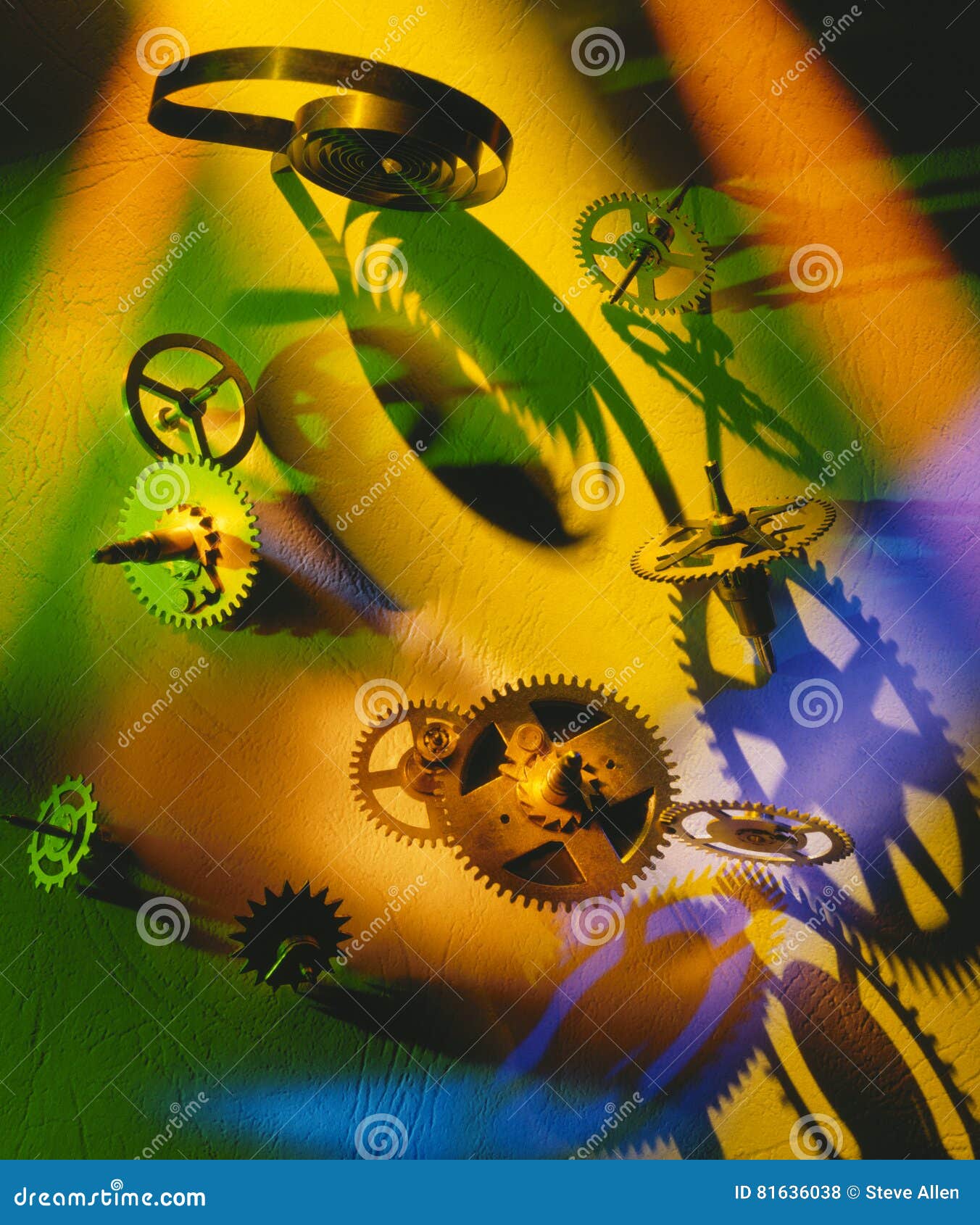 Clockwork Cogs - Old Brass Clock Parts Royalty-Free Stock Photography ...