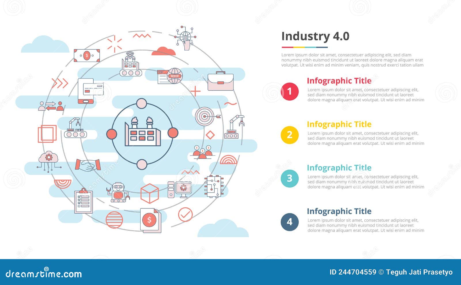 Industry 4.0 Concept for Infographic Template Banner with Four Point ...