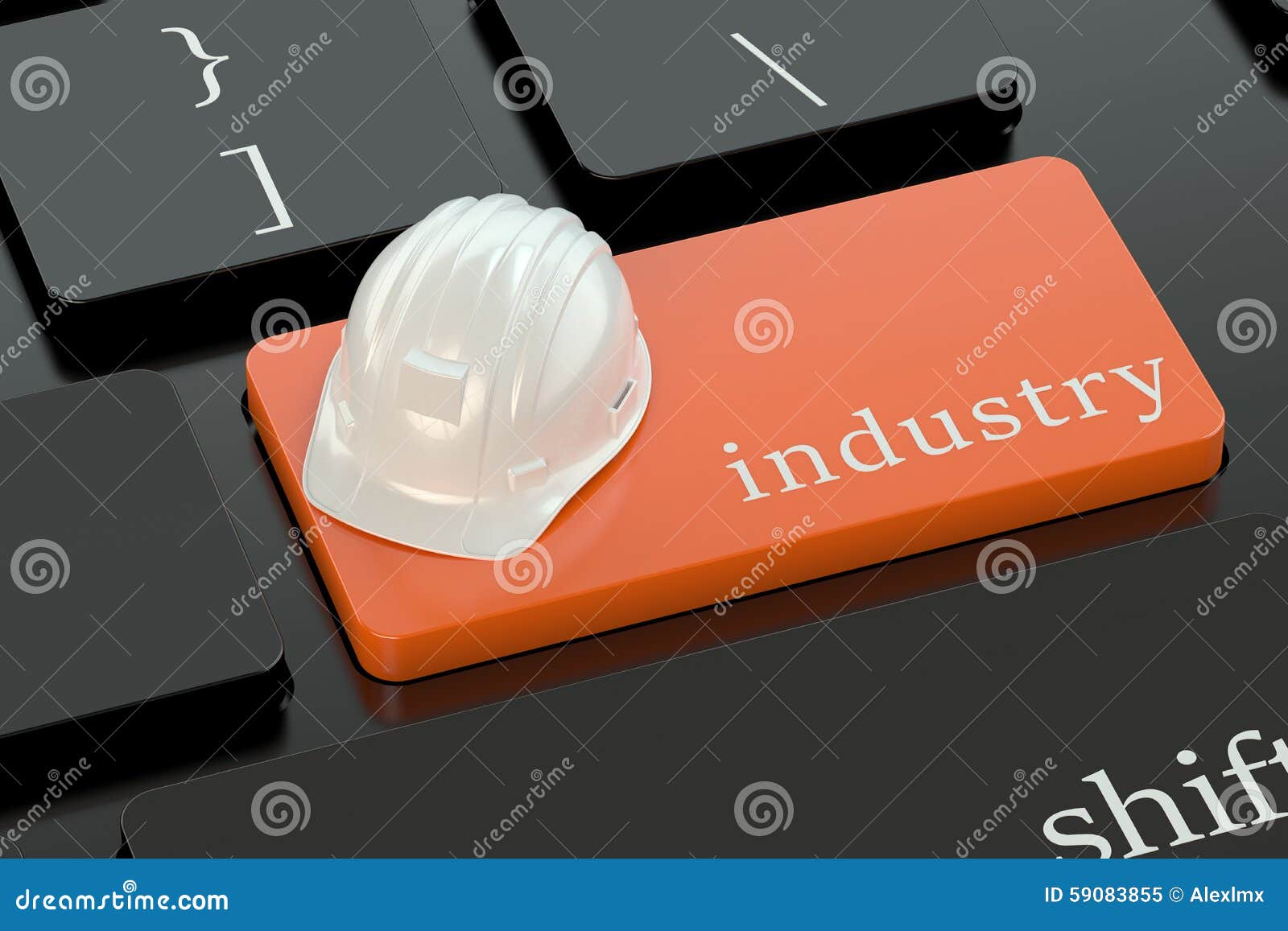 Industry Concept on Keyboard Button Stock Illustration - Illustration ...