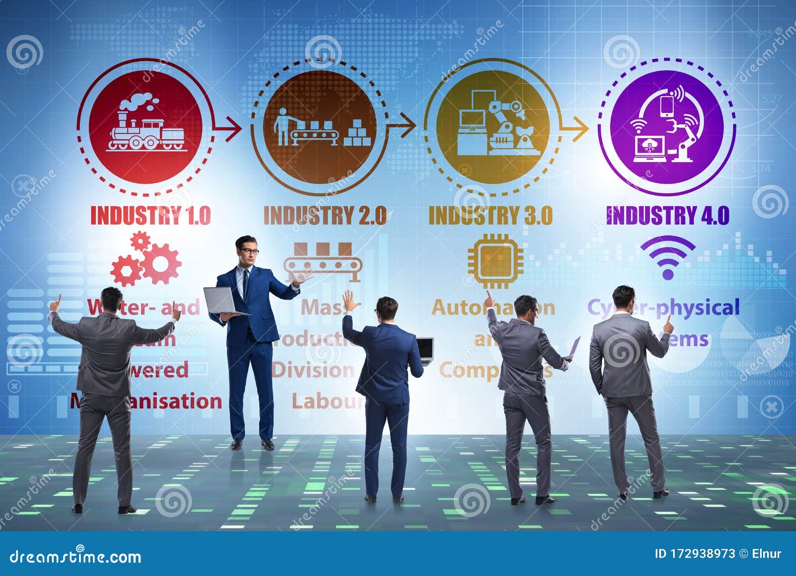 Industry 4.0 Concept with Various Stages Stock Image - Image of ...