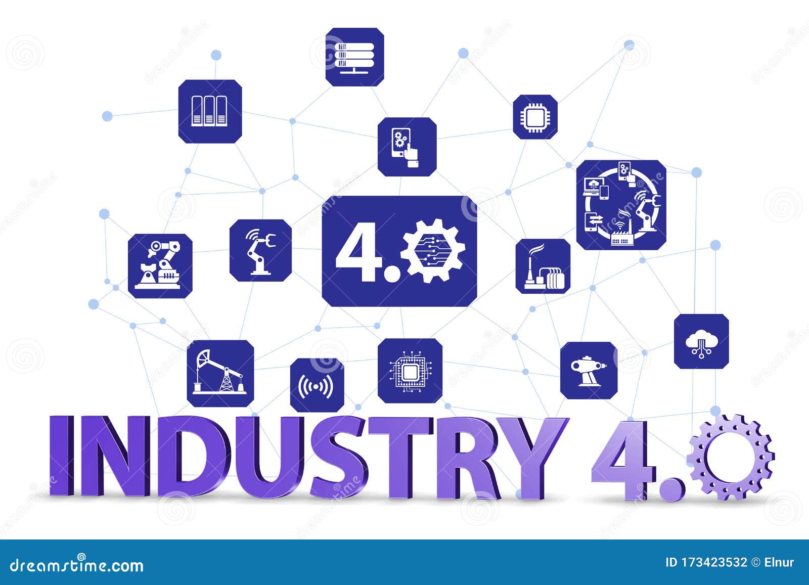 Industry 4.0 Concept with Various Stages - 3d Rendering Stock ...