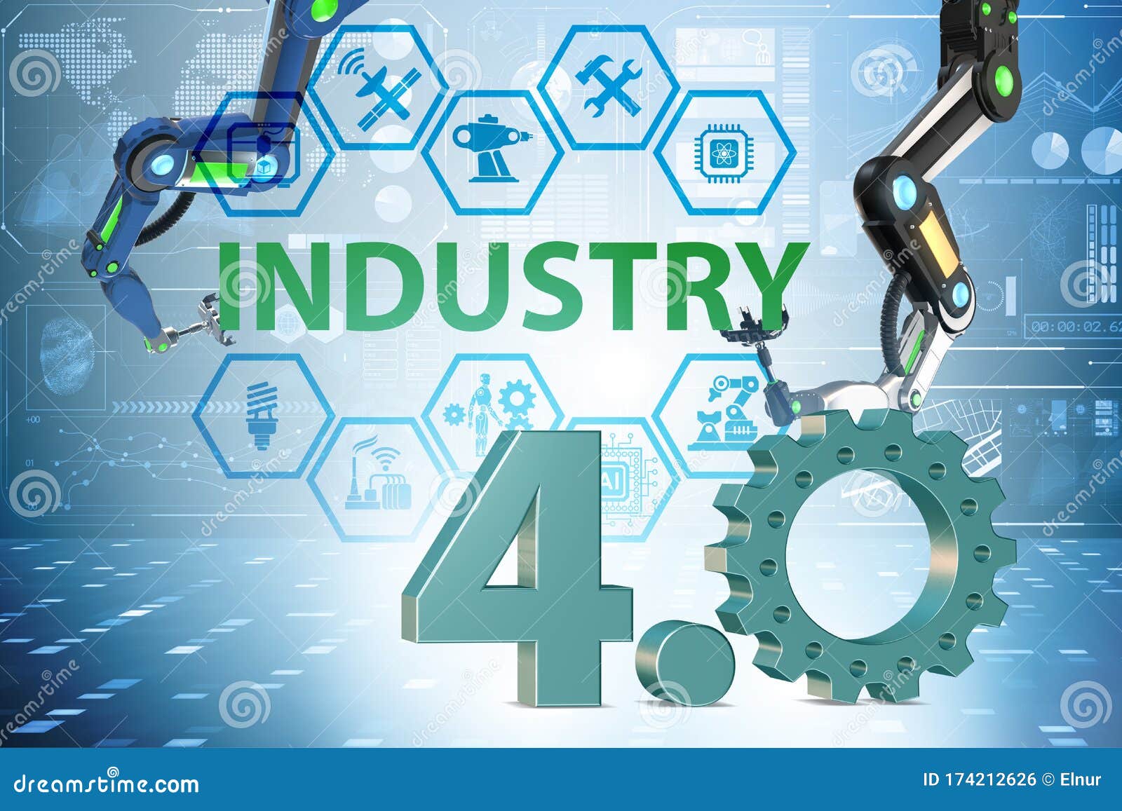 Industry 4.0 Concept with Various Stages - 3d Rendering Stock ...