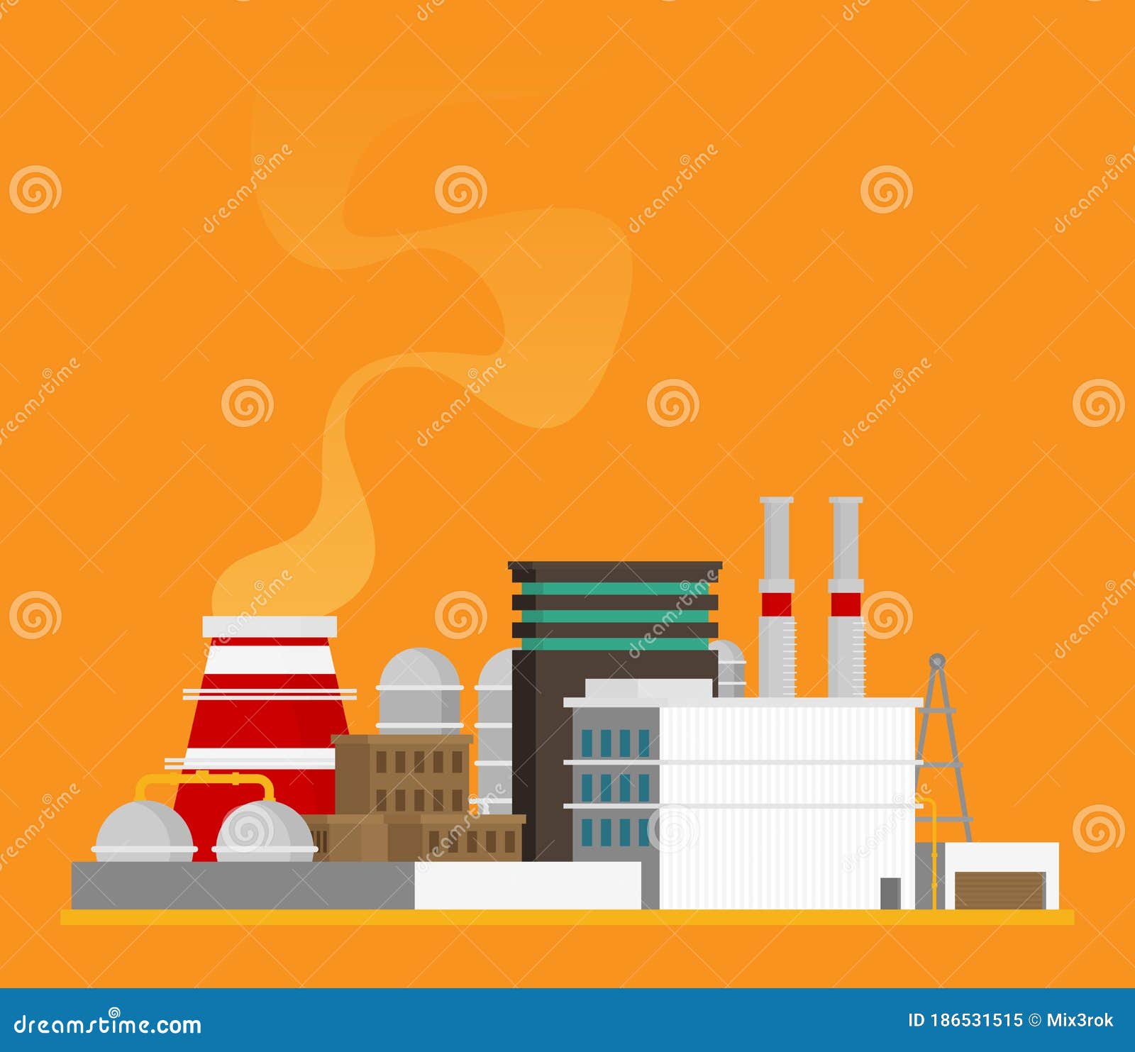 Industry Design Buildings Over Background, Vector Illustration Stock ...