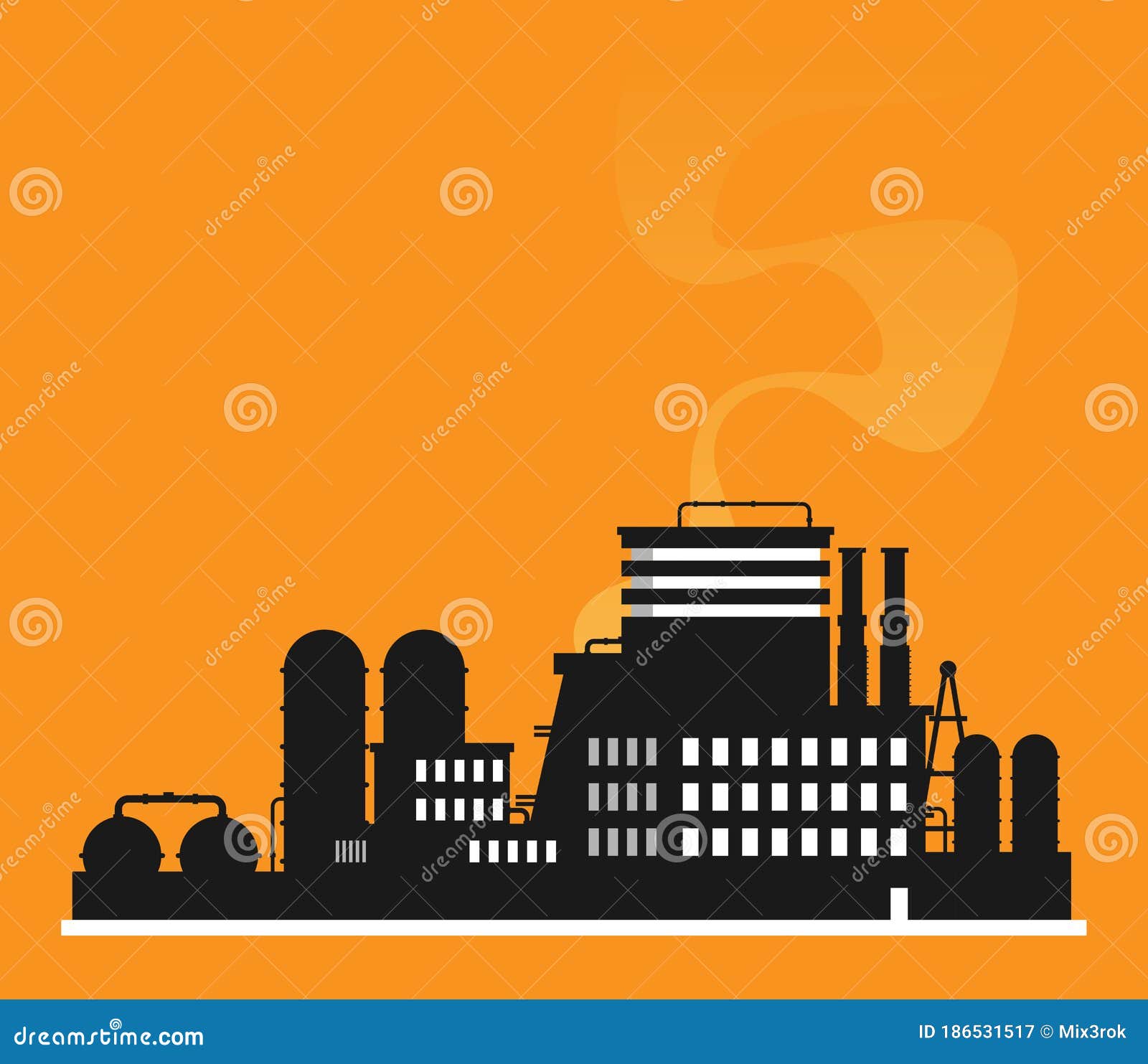 Industry Design Buildings Over Background, Vector Illustration Stock ...