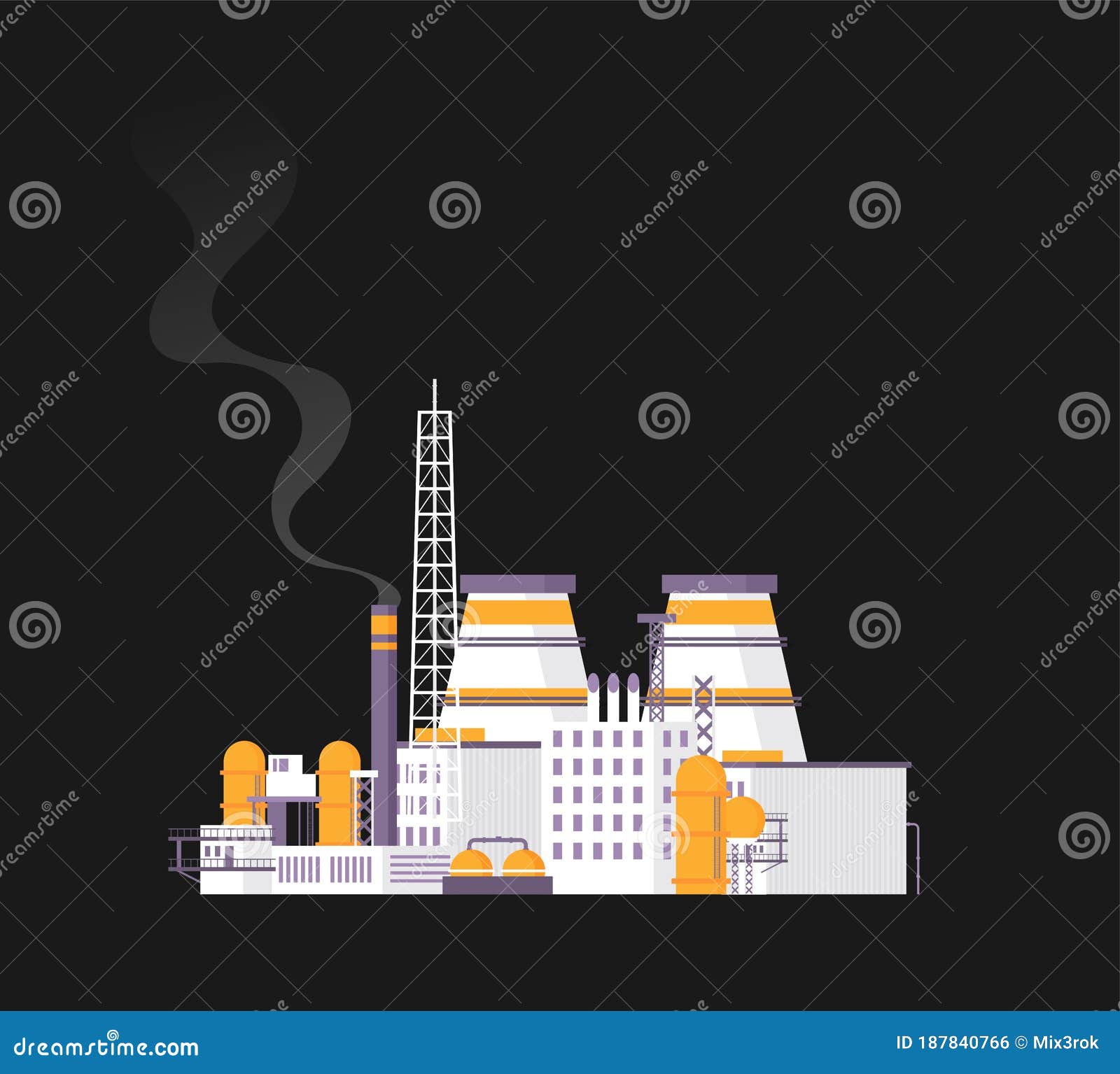Industry Design Buildings Over Background, Vector Illustration Stock ...