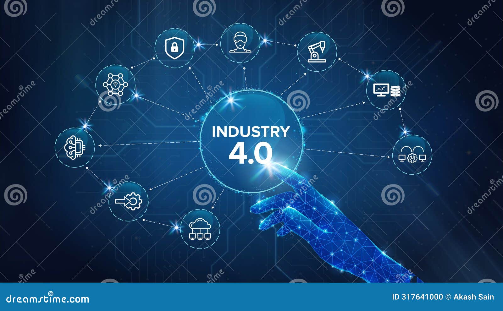 Industry 4.0 or Digital Transformation Concept Illustration, Production ...