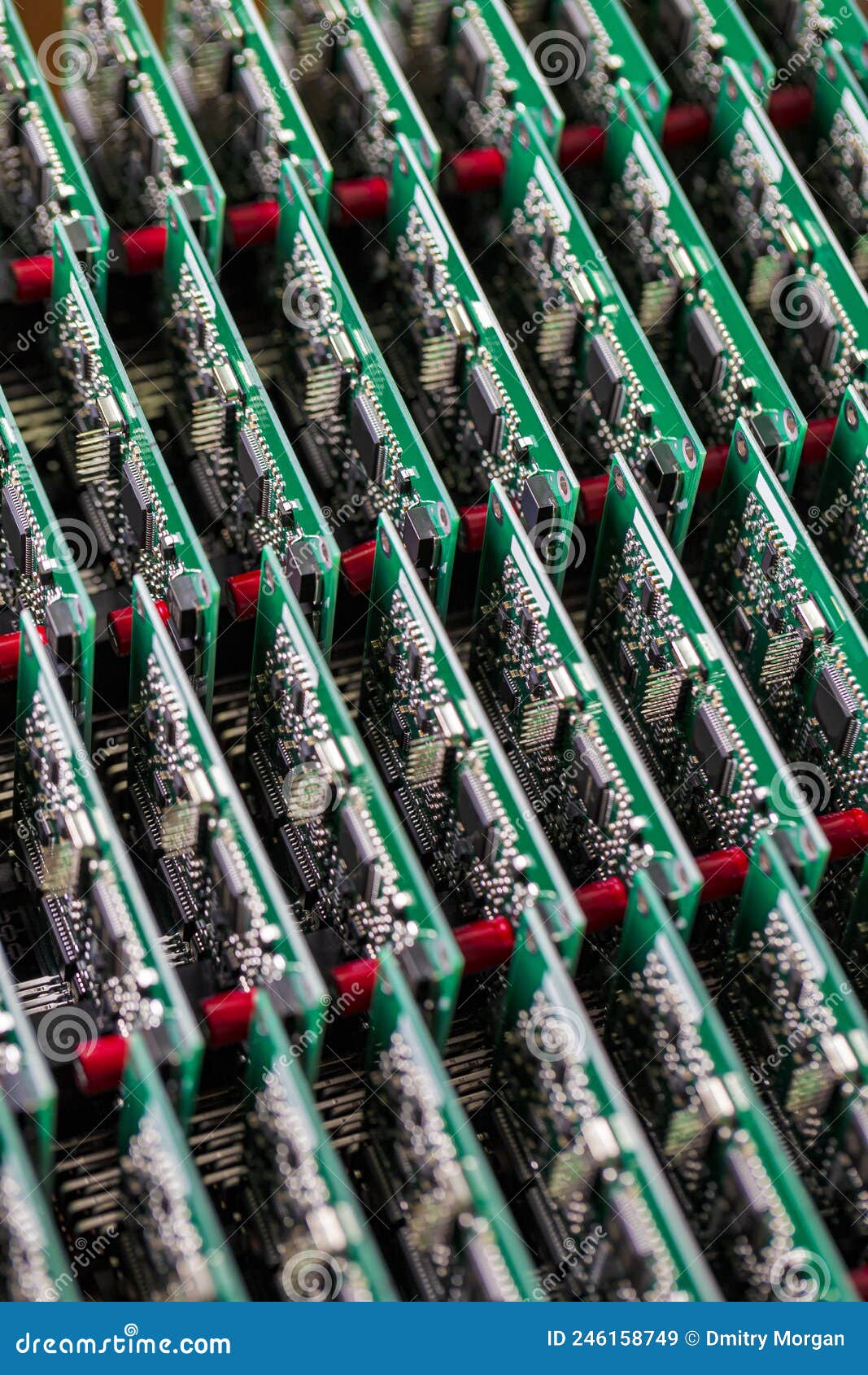 Industry of Electronics Ideas. Upper View of Large Batch of Ready ABS ...