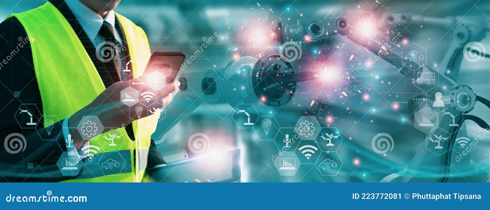 Industry Engineer In Factory Using Smart Tablet And Smartphone Device